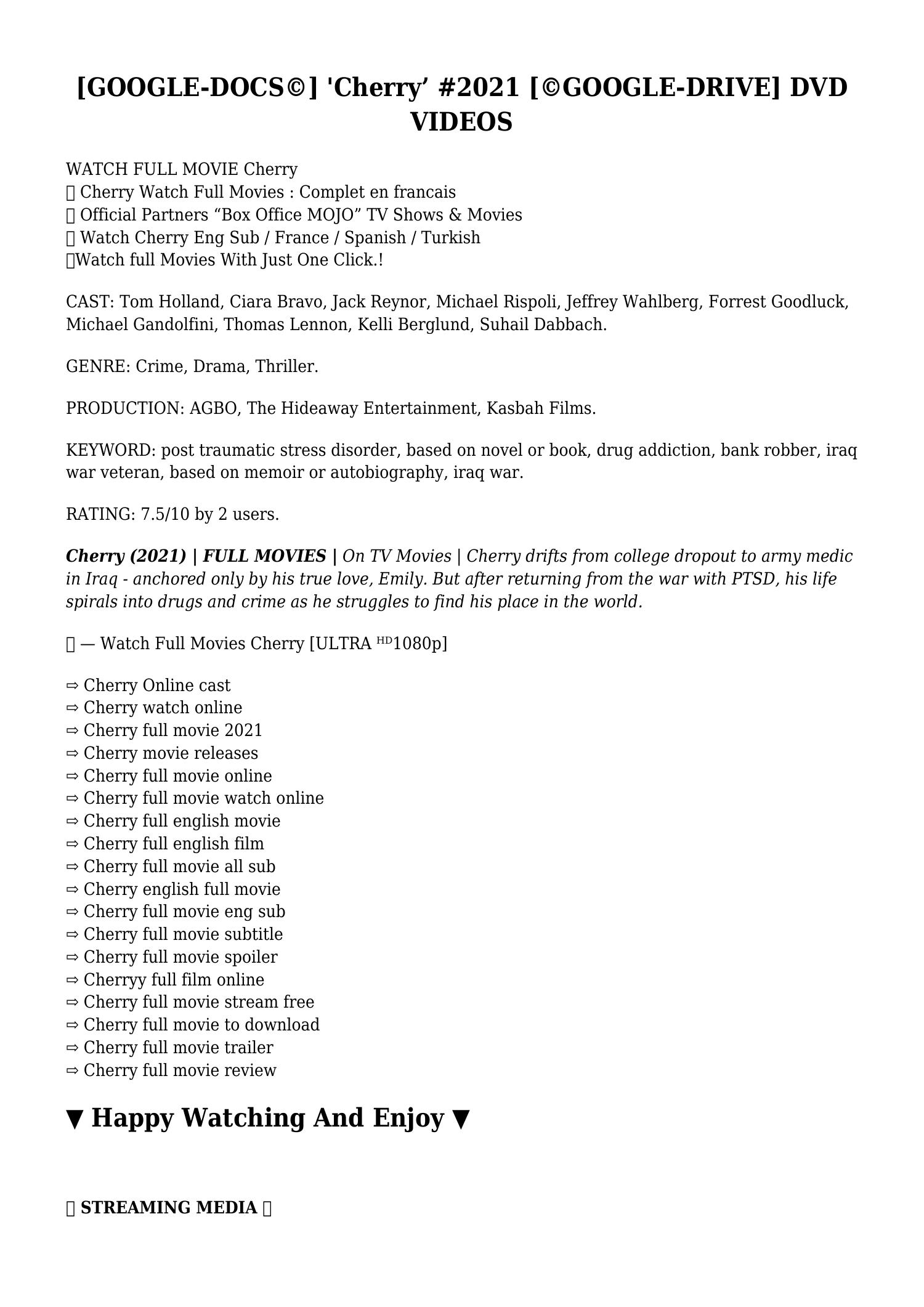 [GOOGLE-DOCS©] 'Cherry’ #2021 [©GOOGLE-DRIVE] DVD VIDEOS.pdf | DocDroid