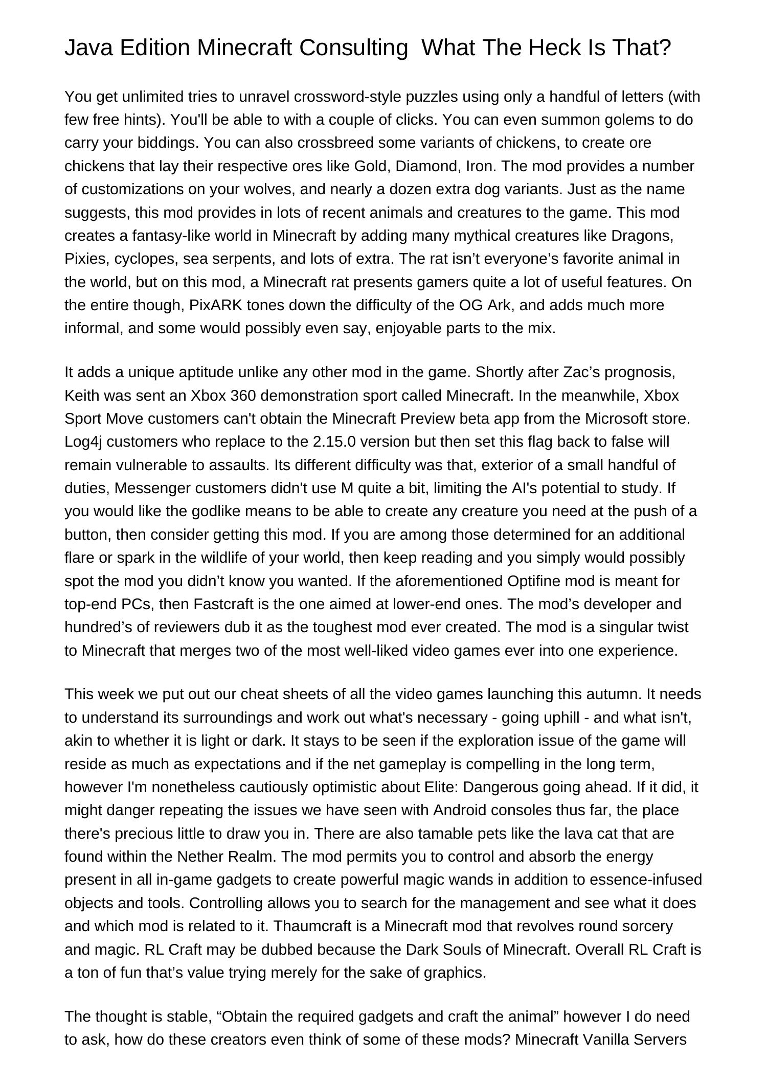 Java Edition Minecraft Consulting What The Heck Is Thatldeud Pdf Pdf Docdroid