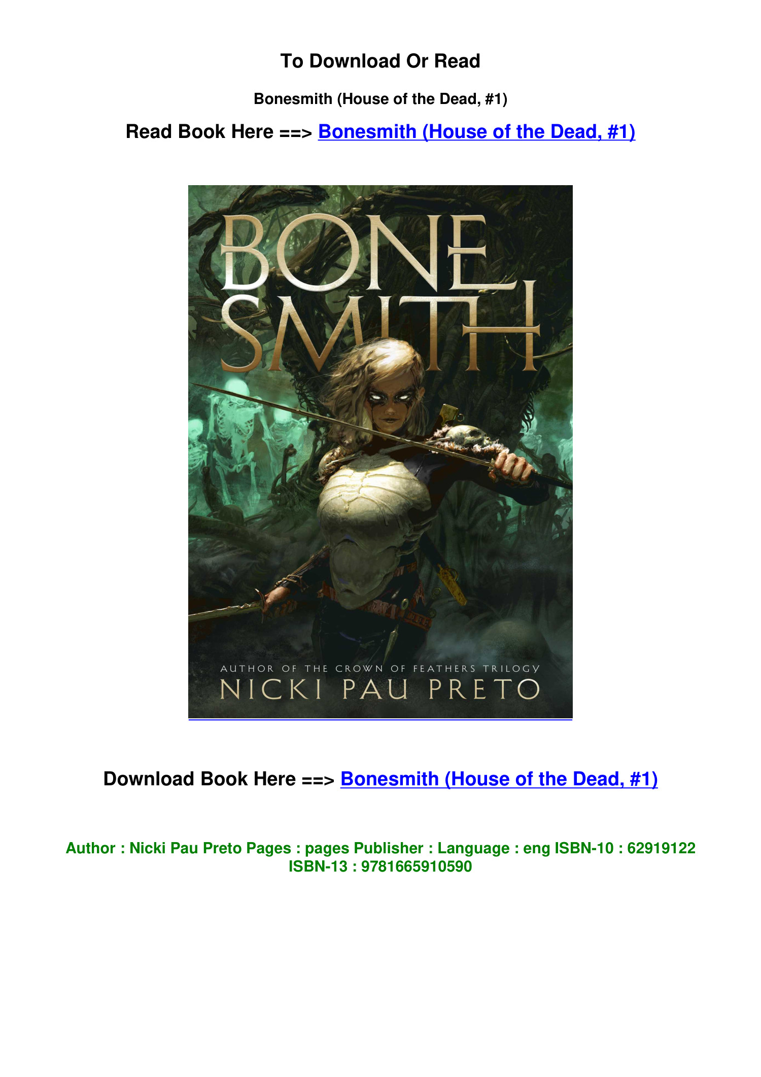 download Pdf Bonesmith House of the Dead 1 BY Nicki Pau Preto.pdf | DocDroid