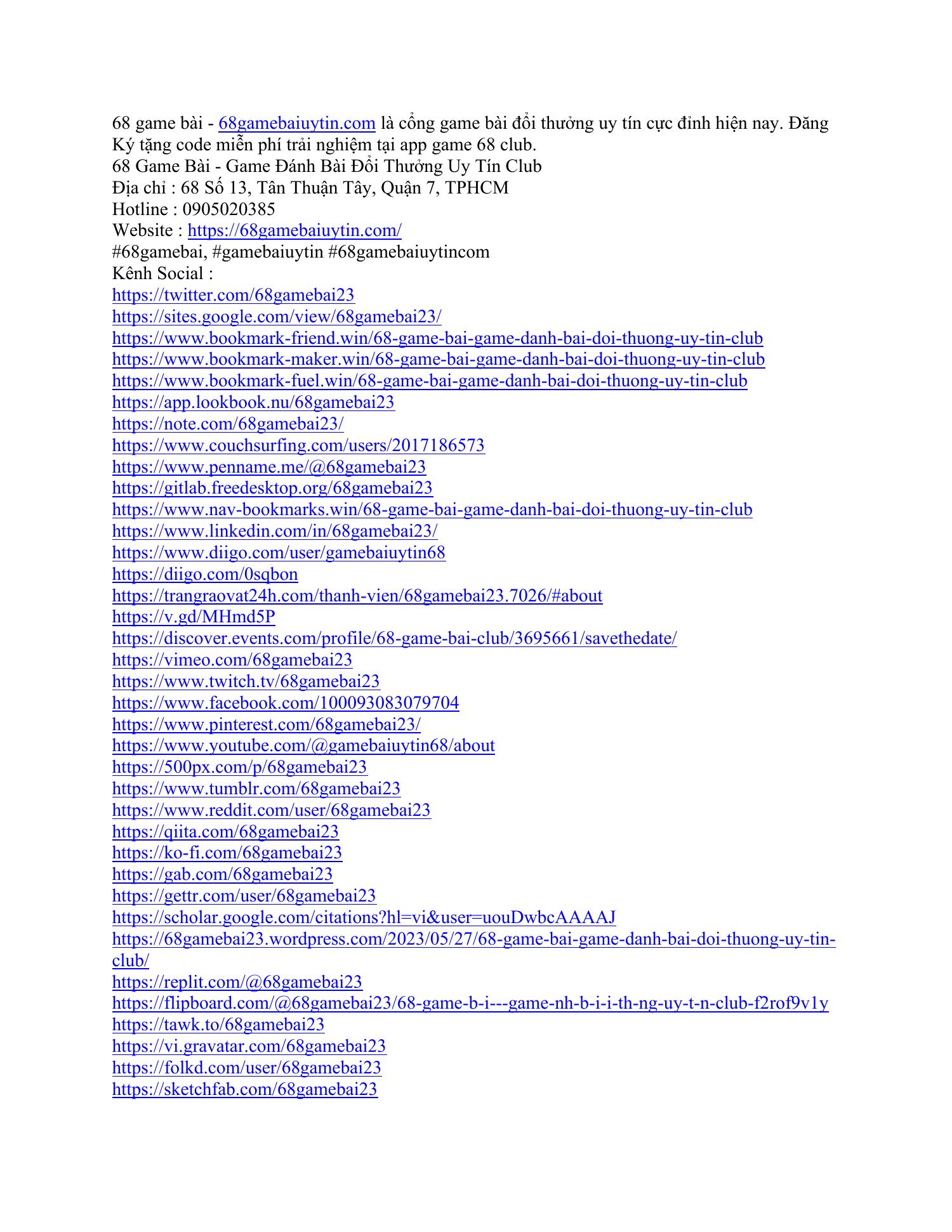 68 Game Bài - Game Đánh Bài Đổi Thưởng Uy Tín Club.docx | DocDroid