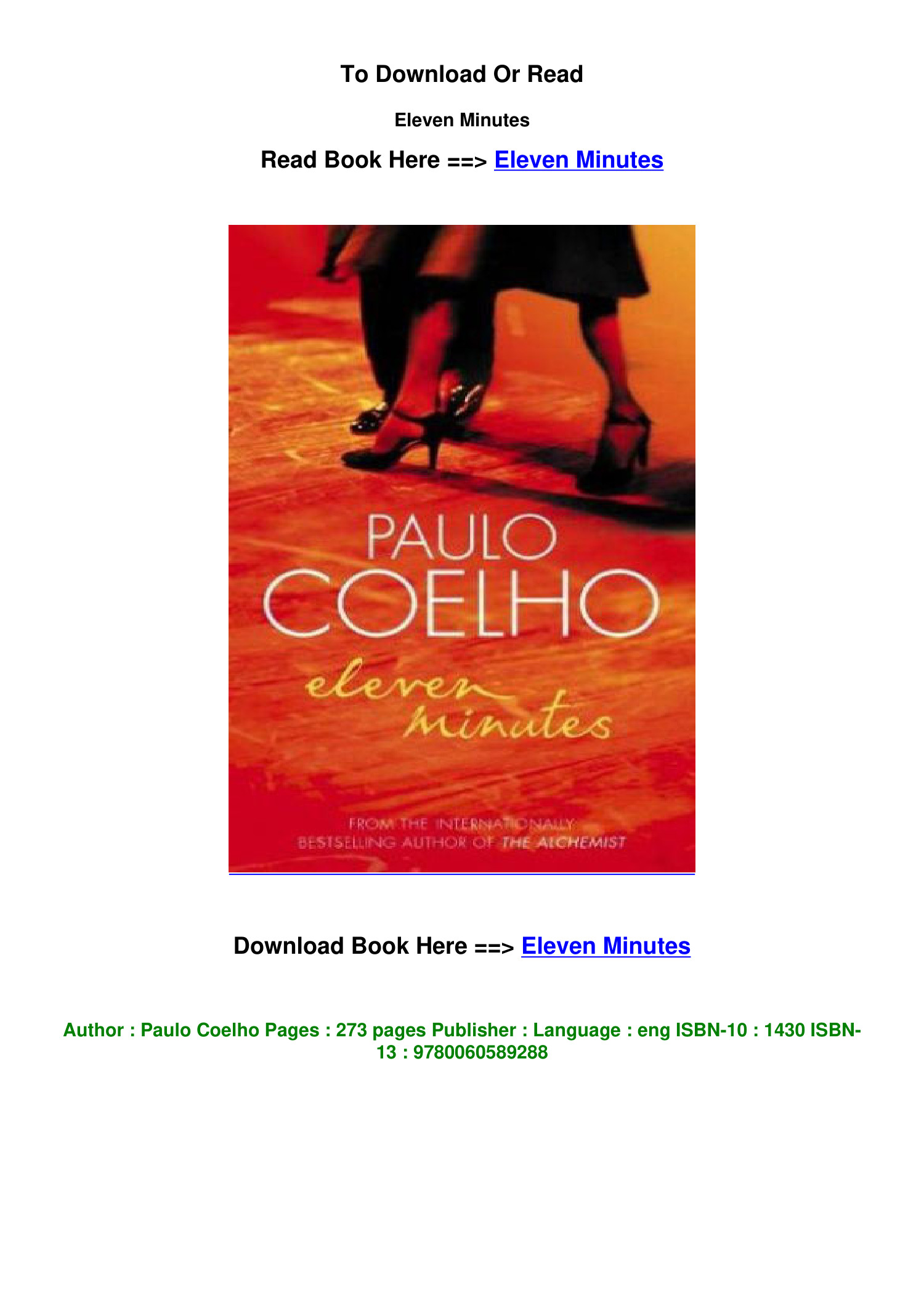 EPUB download Eleven Minutes BY Paulo Coelho.pdf | DocDroid