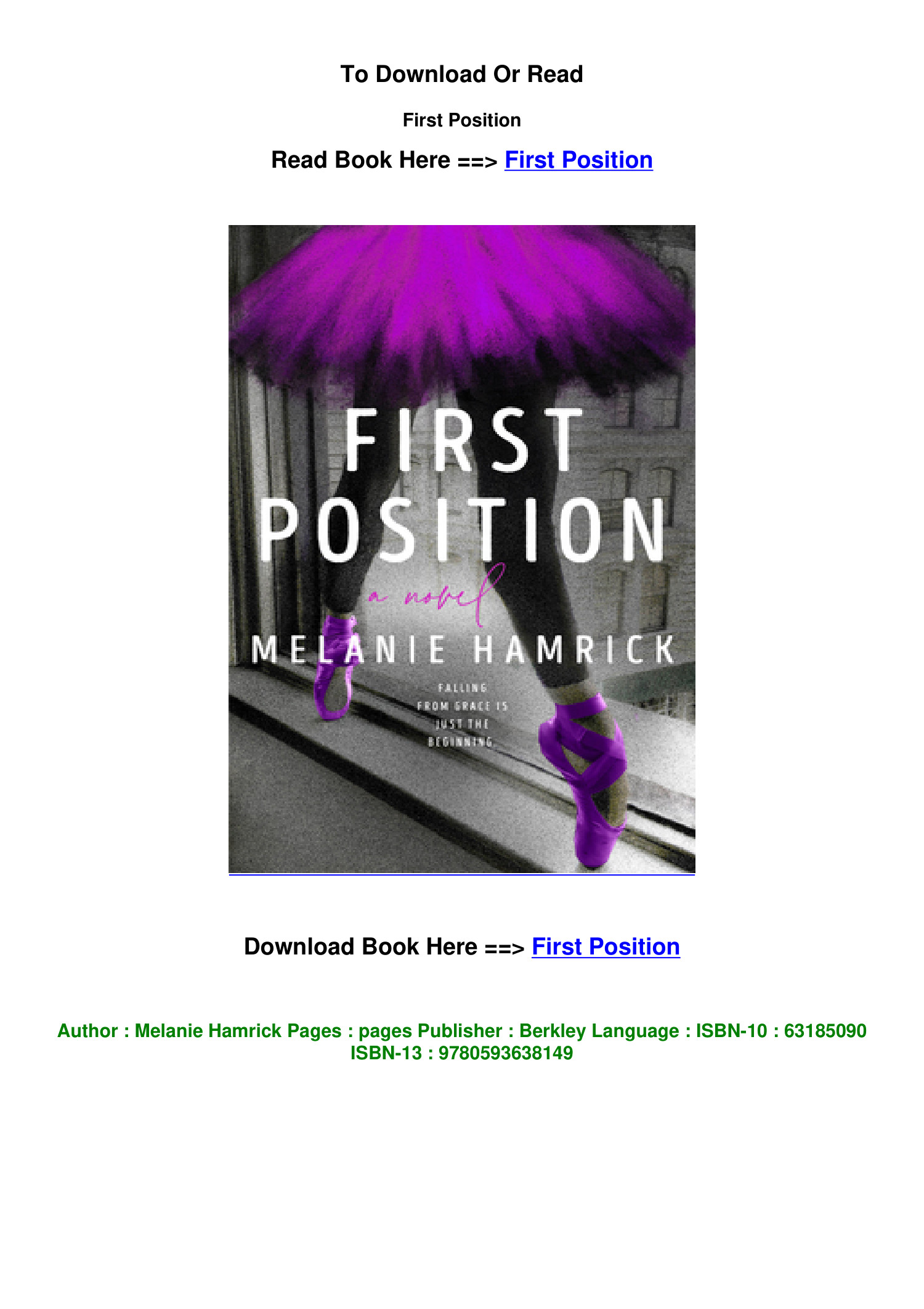 Pdf download First Position BY Melanie Hamrick.pdf | DocDroid