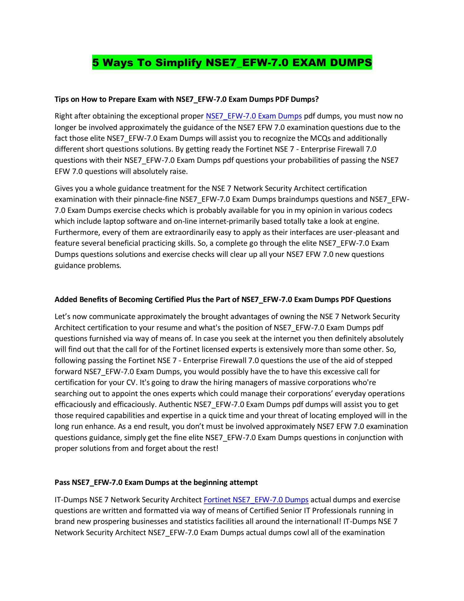 NSE7_EFW-7.0 Exam Dumps.pdf | DocDroid