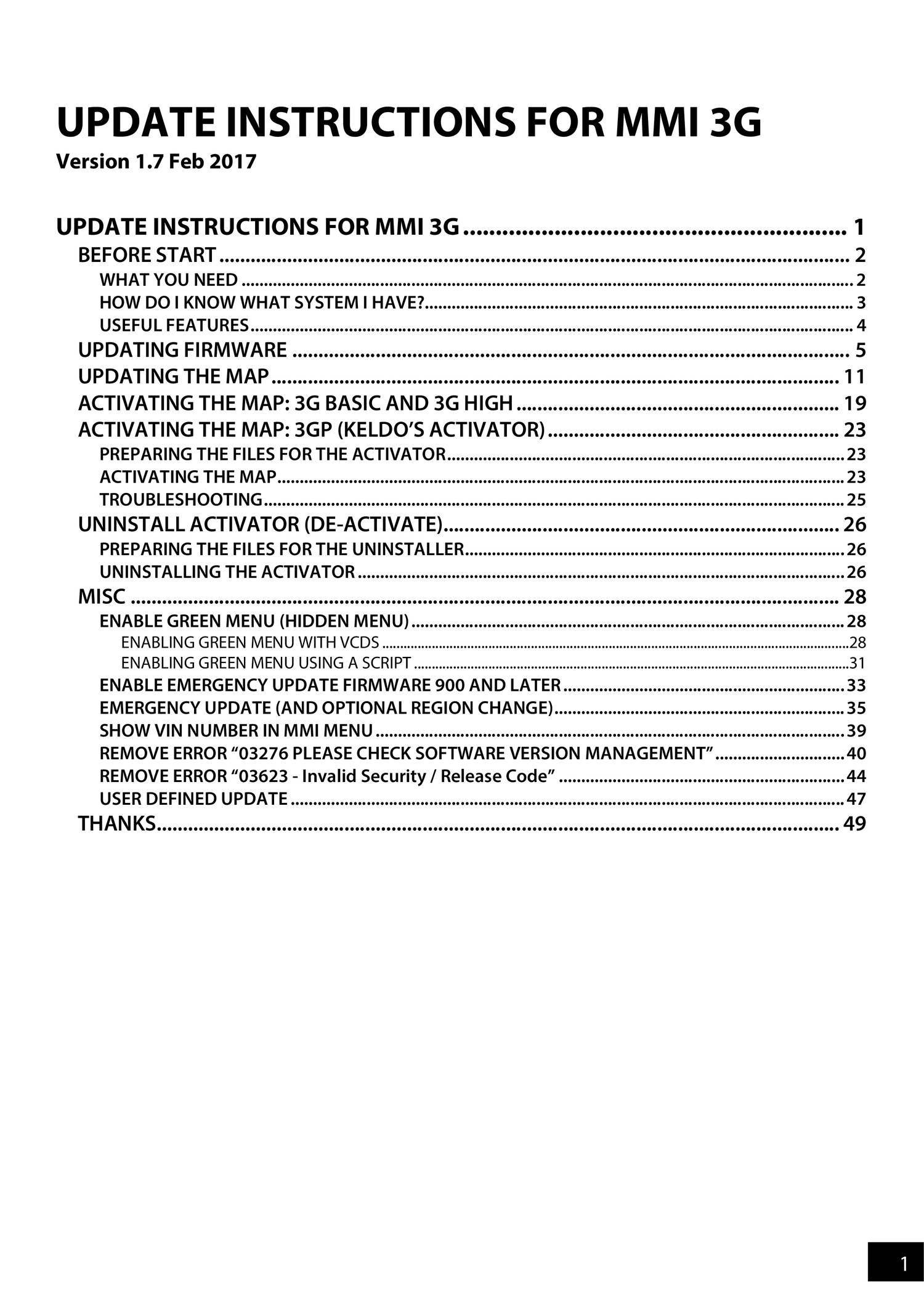 Update instructions for MMI 3G v1.7.pdf | DocDroid