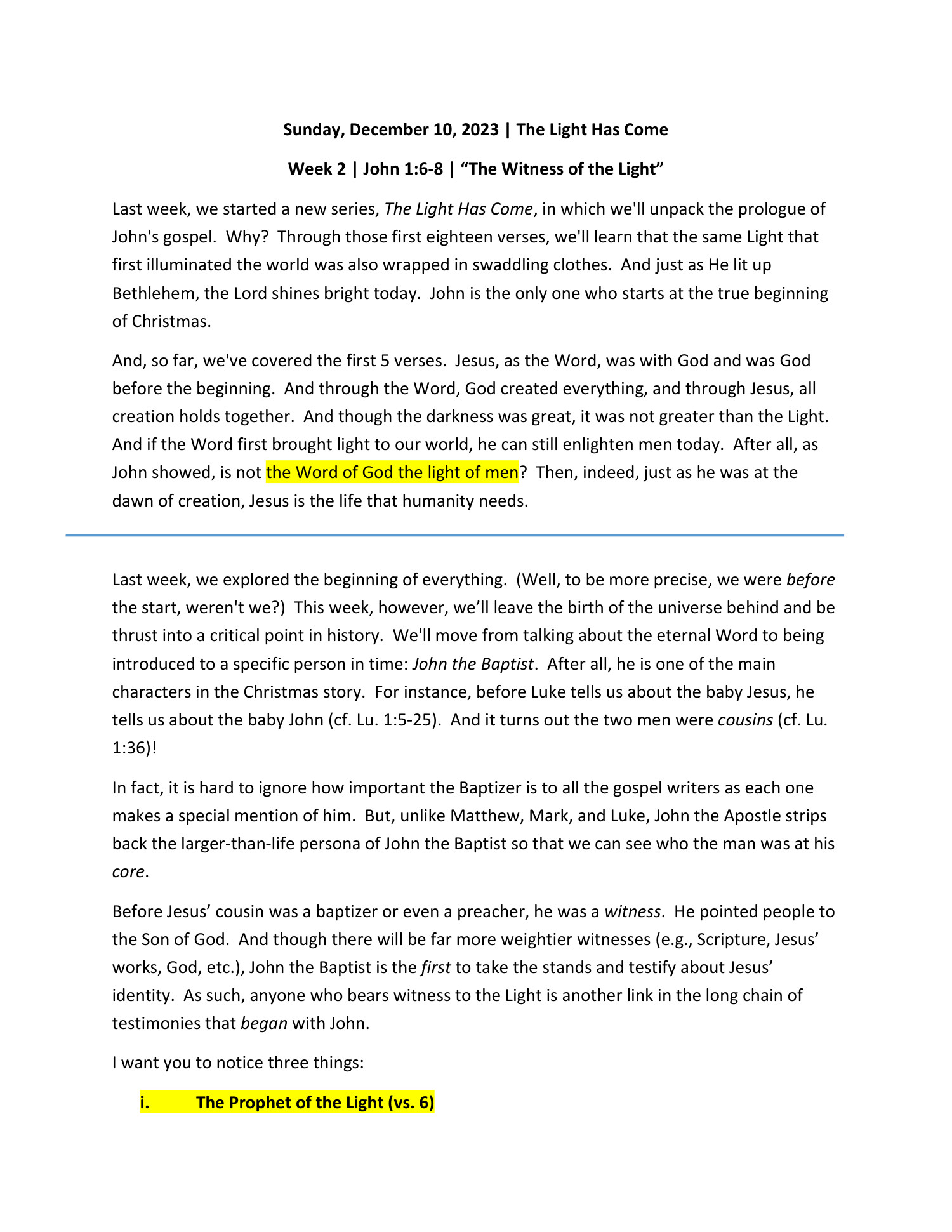 The Light Has Come - Week 2 - Jn. 1.6-8 - The Witness of the Light.pdf | DocDroid