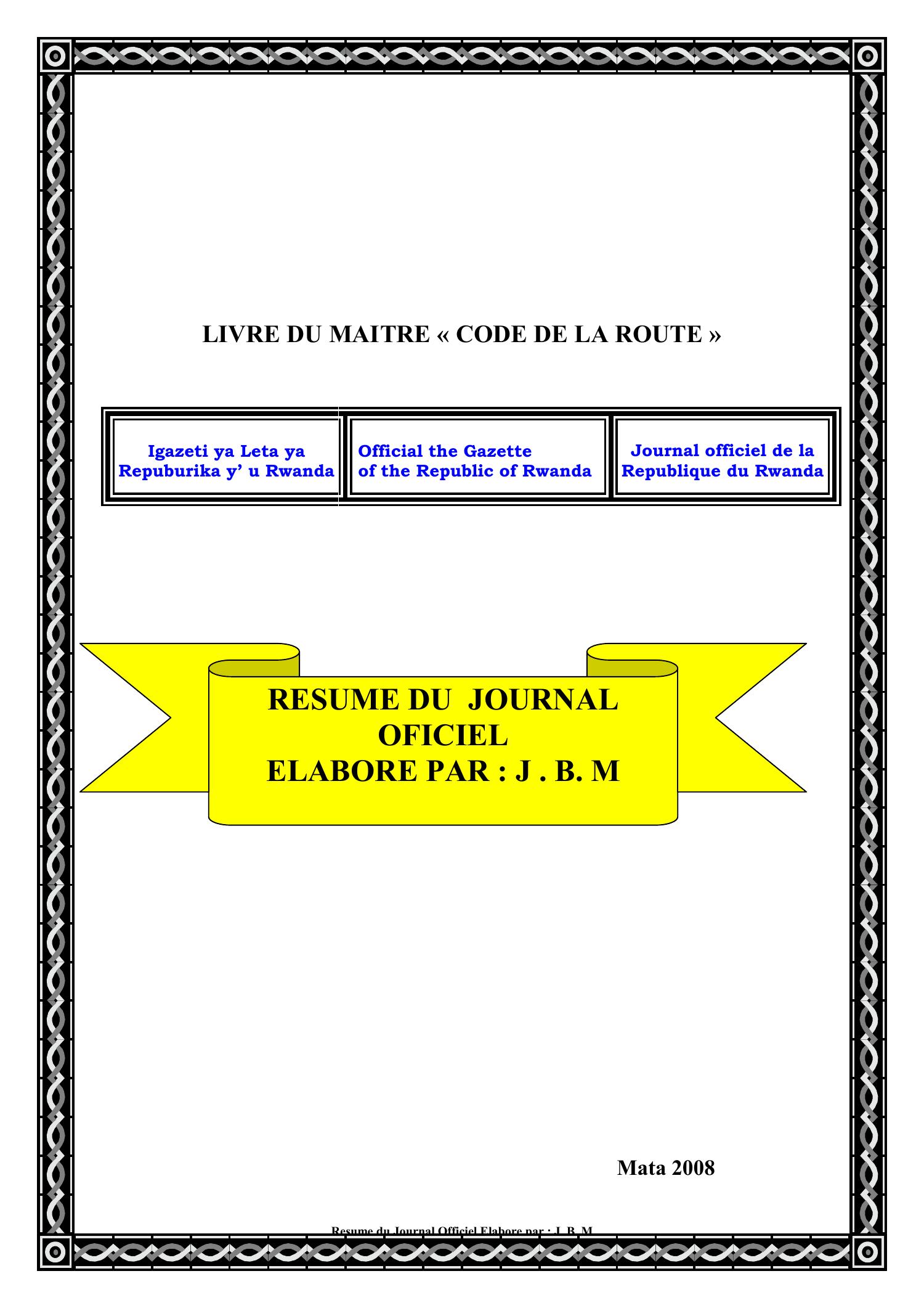 Igazeti (Amategeko Y'Umuhanda)- Full (Ibyapa) Rwanda.pdf | DocDroid