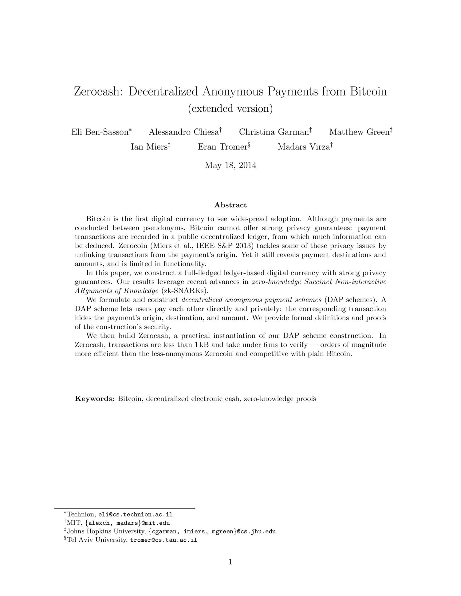 Zero Paper (Z-Paper) - Final Version (Extended) - ZEROcash Protocol.pdf ...