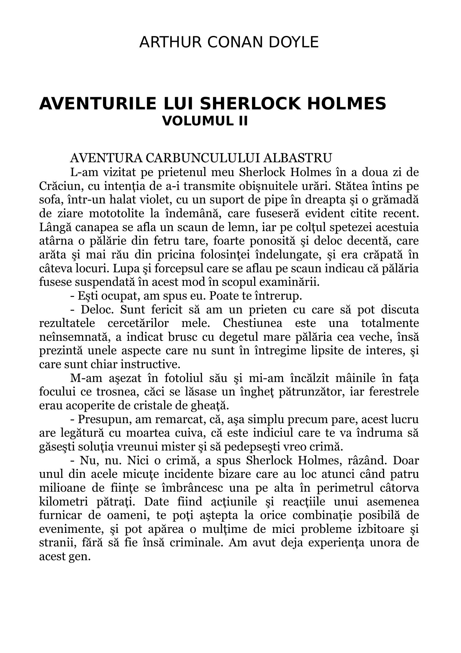 Arthur Conan Doyle - Aventurile lui Sherlock Holmes Vol. 2 (RO).pdf | DocDroid