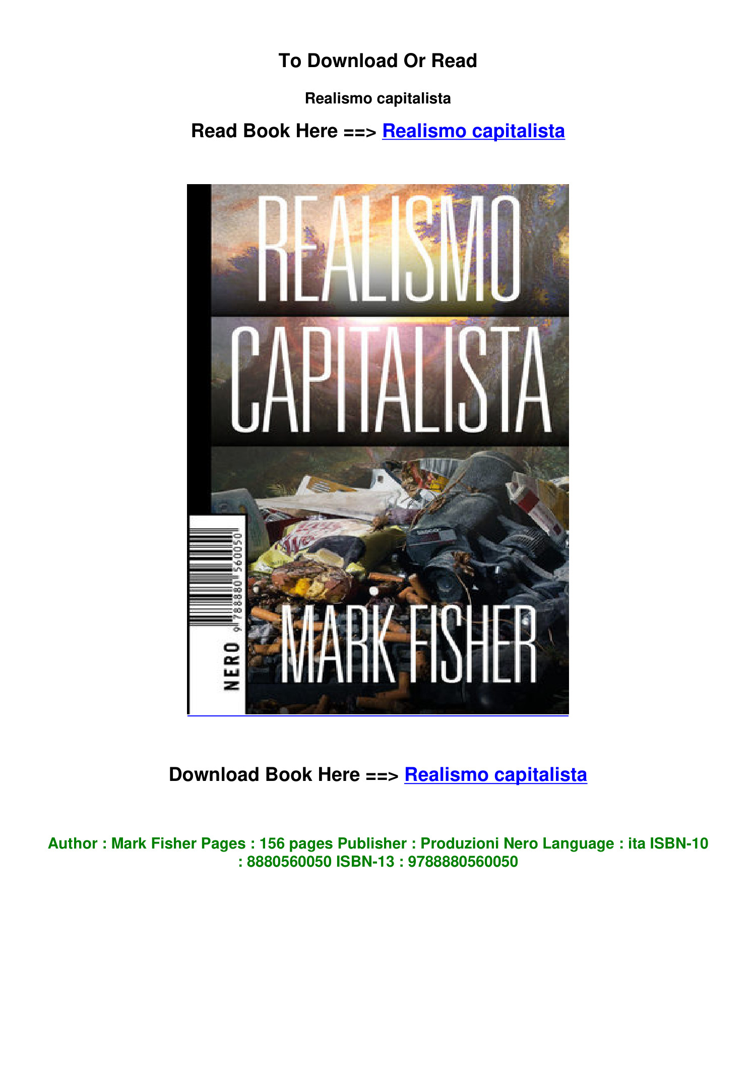 DOWNLOAD Pdf Realismo capitalista By Mark Fisher.pdf | DocDroid