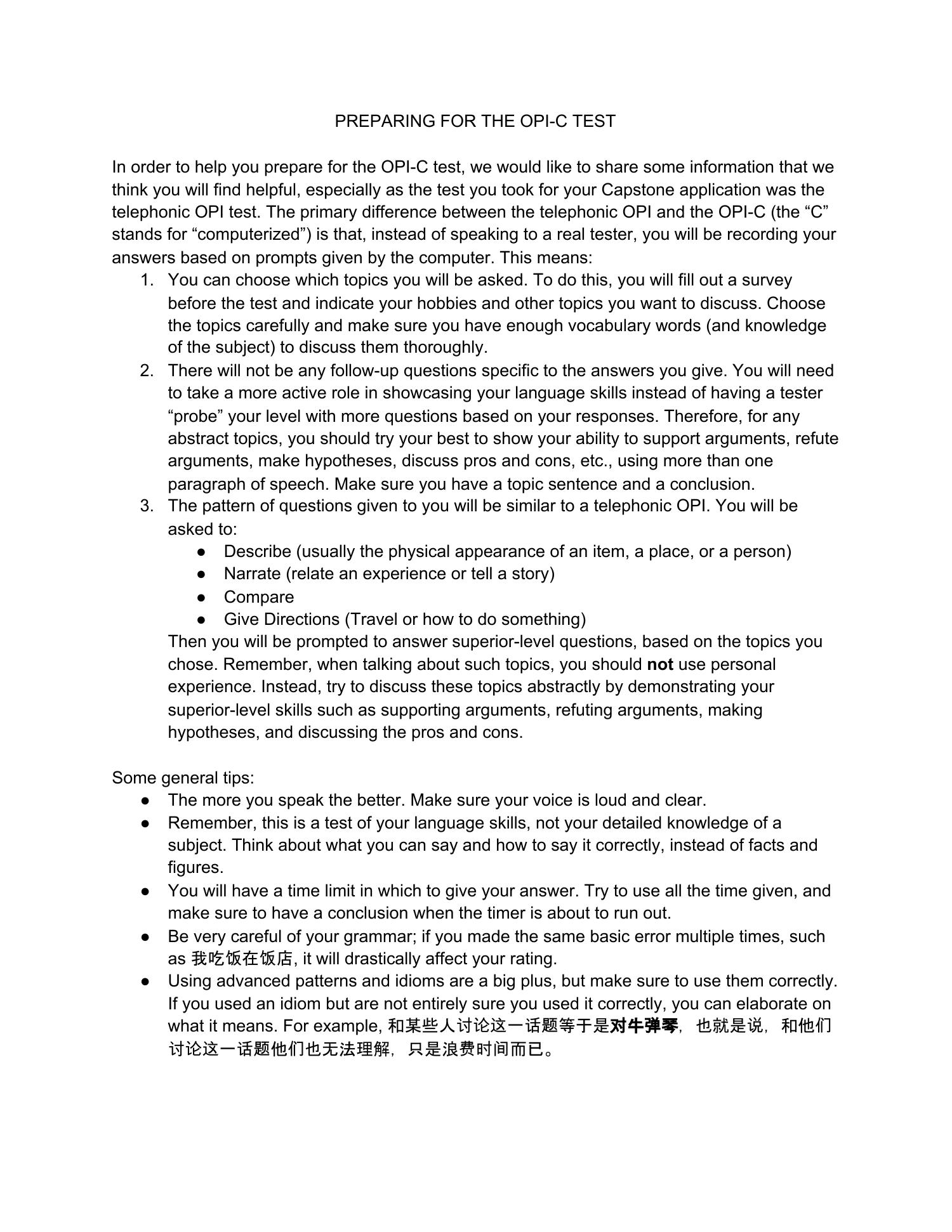 Prepare for OPI-C Test.pdf | DocDroid