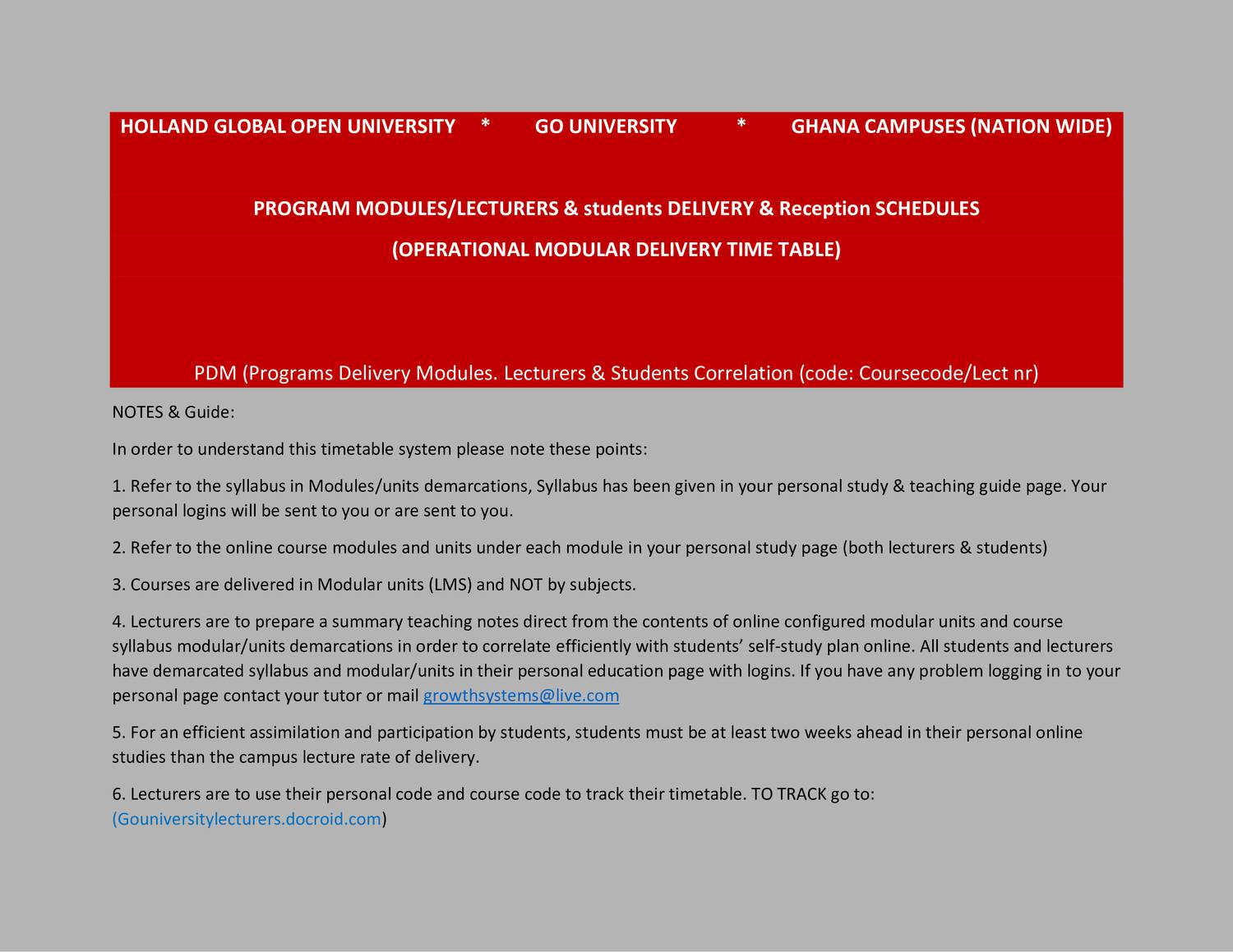 TIMETABLE IN MODULES bachelor courses-HOLLAND GLOBAL OPEN UNIVERSITY.pdf | DocDroid