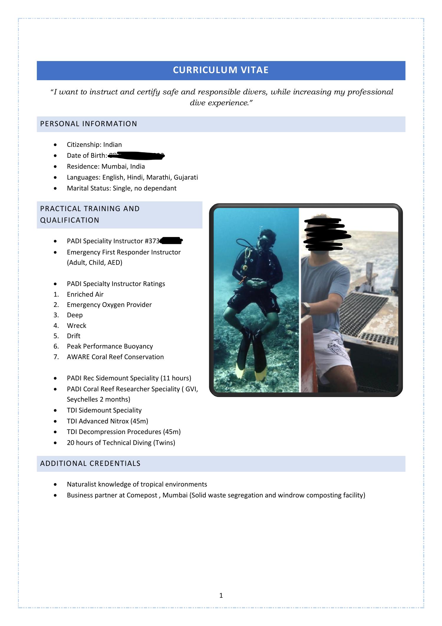 Aakash Shringare Diving CV reddit.pdf | DocDroid