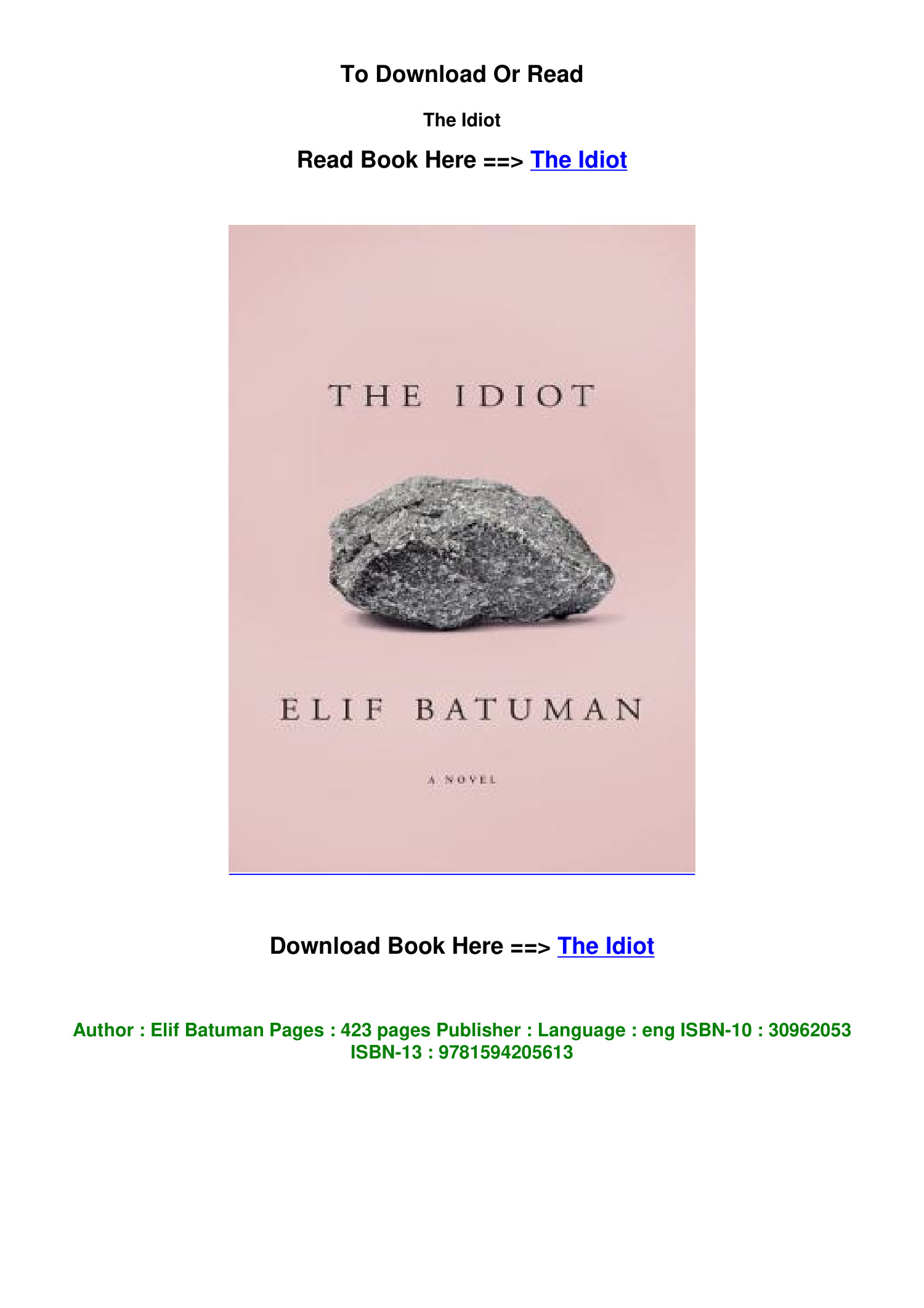 EPub Download The Idiot by Elif Batuman.pdf | DocDroid