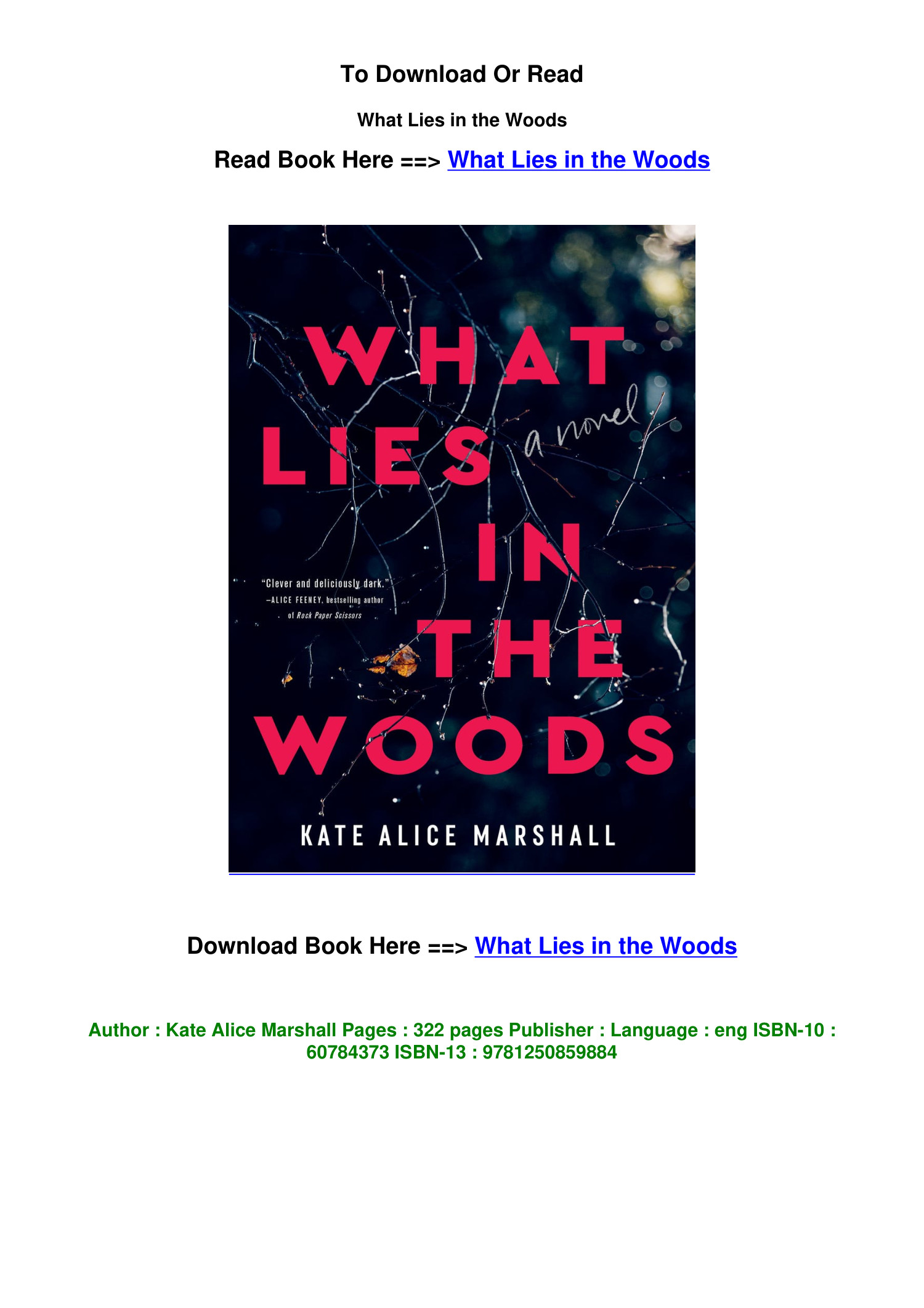 EPub download What Lies in the Woods by Kate Alice Marshall.pdf | DocDroid