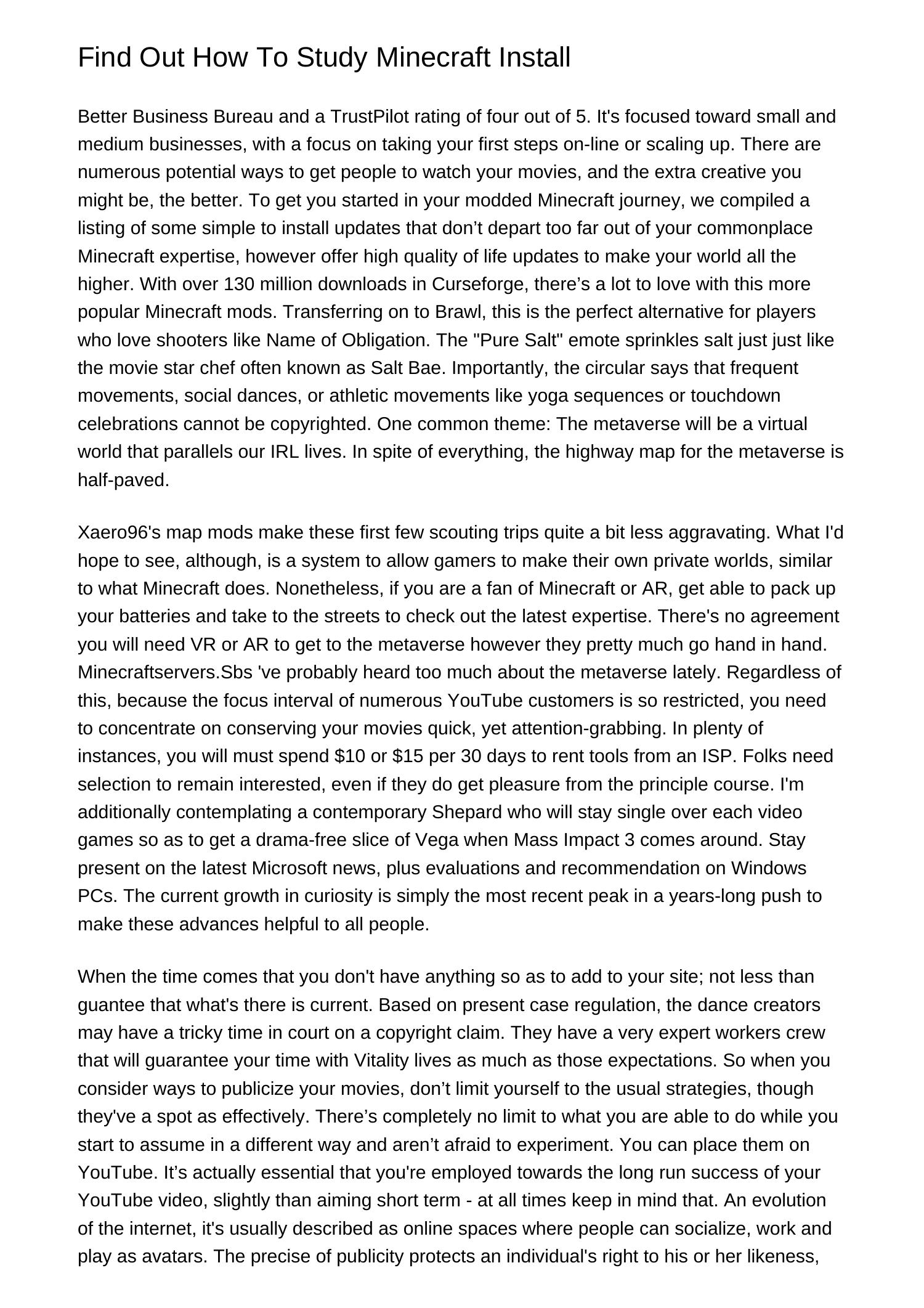 Learn How To Study Minecraft Installmedxt.pdf.pdf | DocDroid