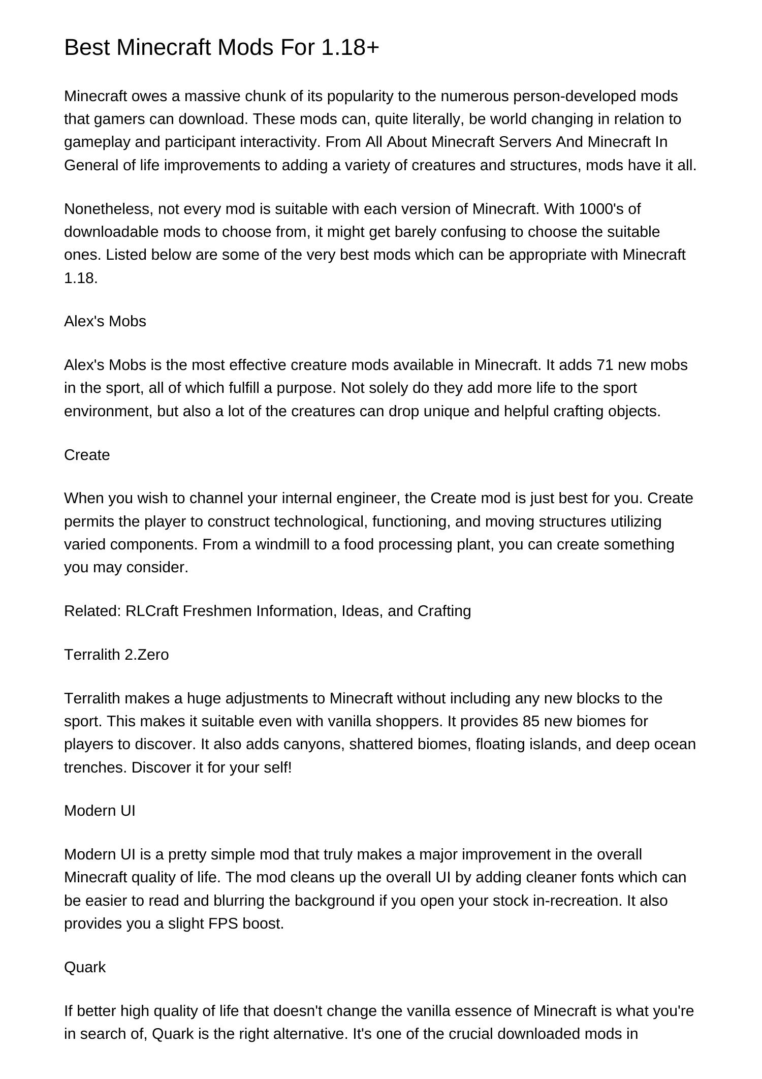 Best Minecraft Mods For 118mhhym.pdf.pdf | DocDroid