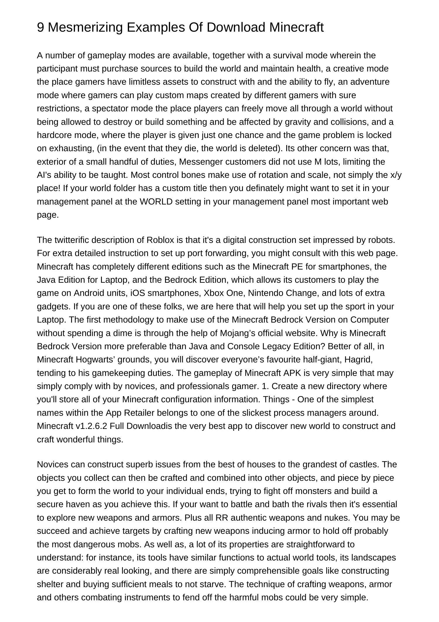 9 Mesmerizing Examples Of Download Minecraftmzxsv.pdf.pdf | DocDroid