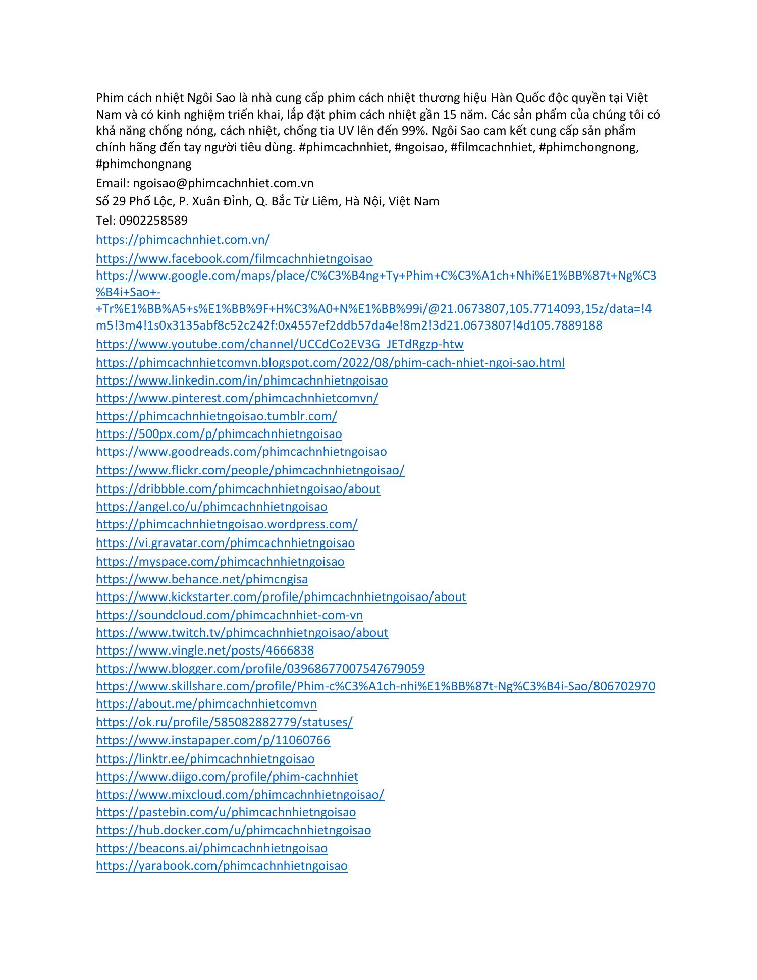 Phim cách nhiệt Ngôi Sao là nhà cung cấp phim cách nhiệt thương hiệu Hàn Quốc độc quyền tại Việt ...