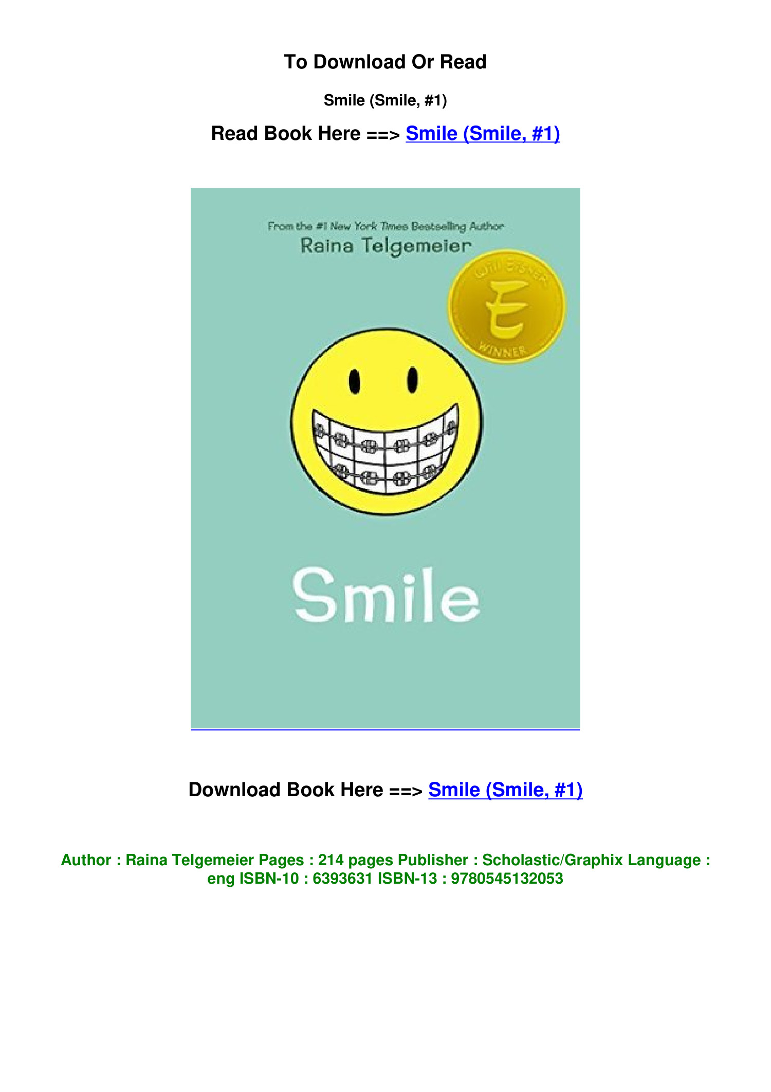 ePub download Smile Smile 1 by Raina Telgemeier.pdf | DocDroid