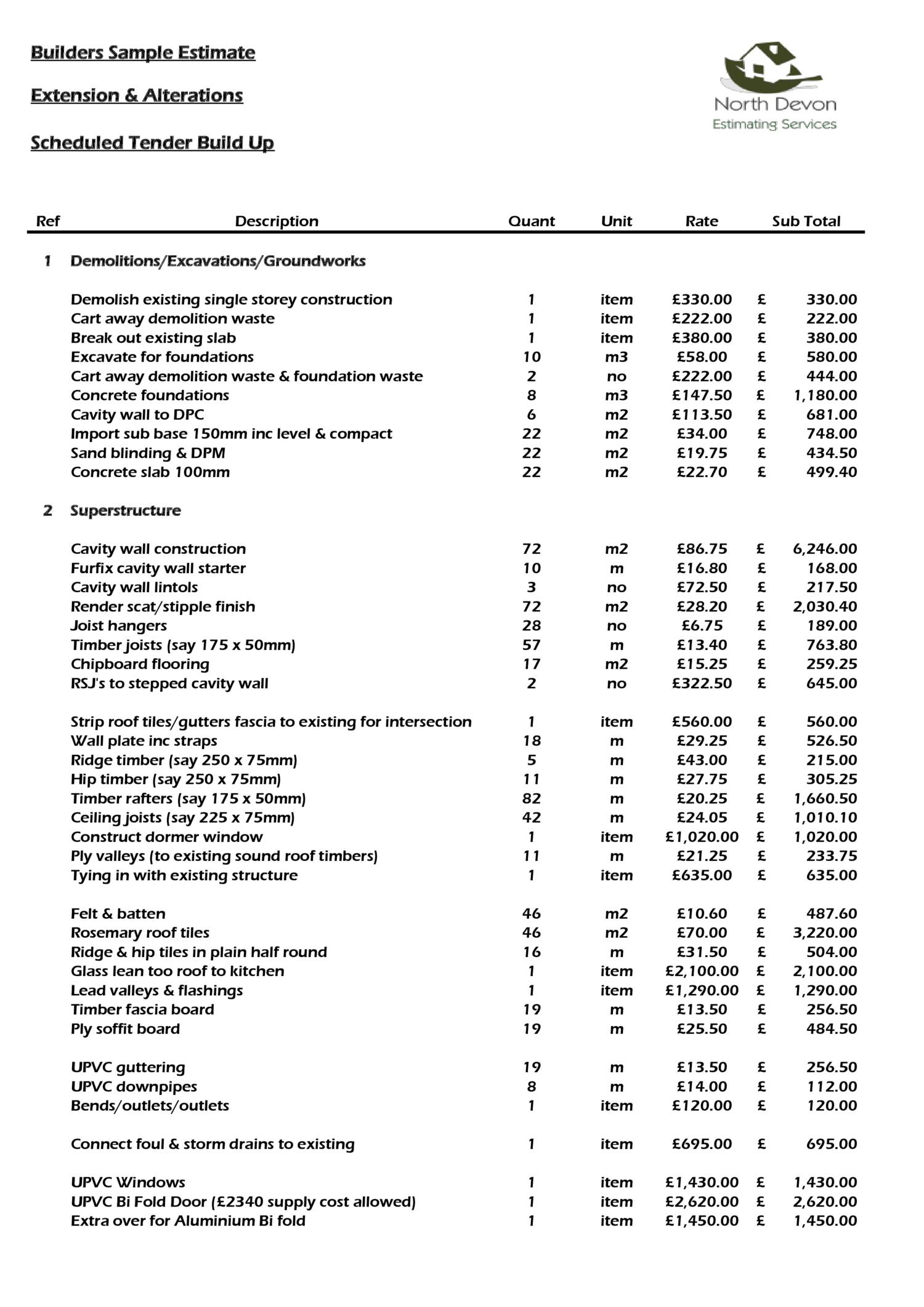 Builders Sample Estimate - Client Copy.pdf | DocDroid