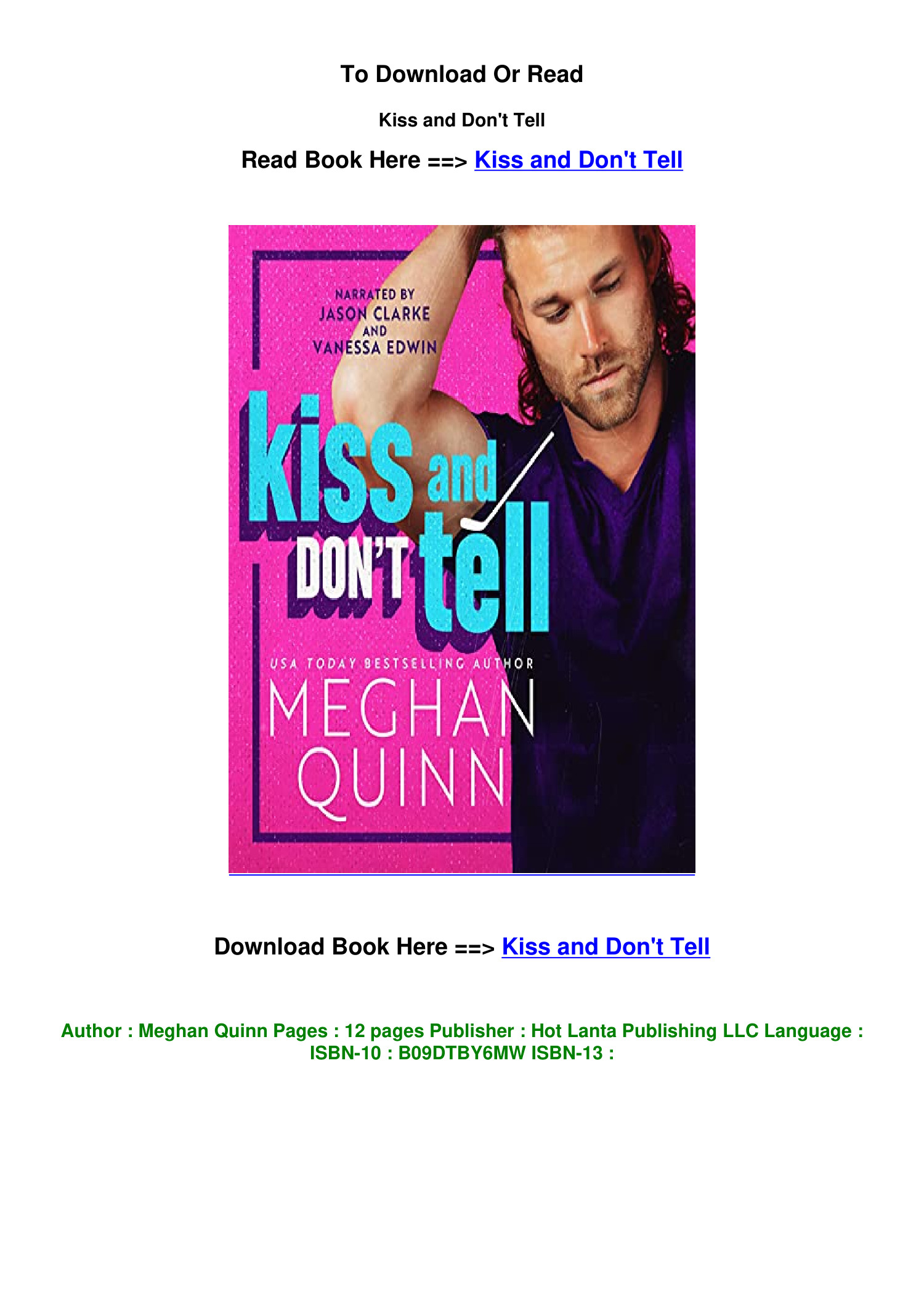 download Pdf Kiss and Don t Tell BY Meghan Quinn.pdf | DocDroid