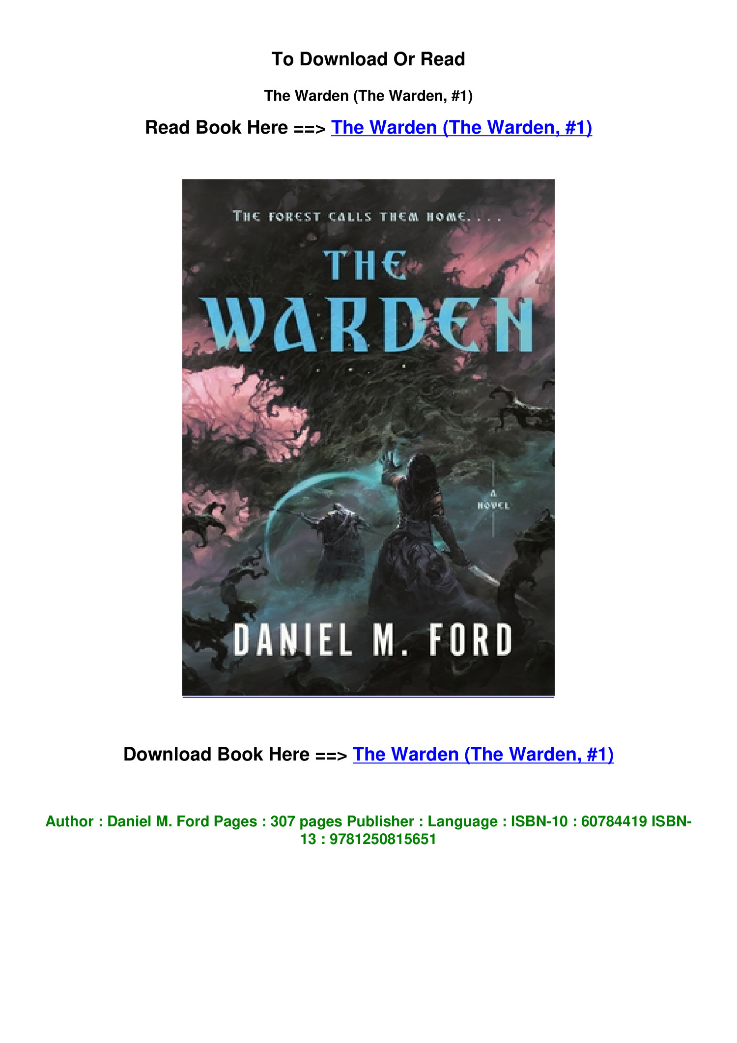 Download EPUB The Warden The Warden 1 BY Daniel M Ford.pdf | DocDroid