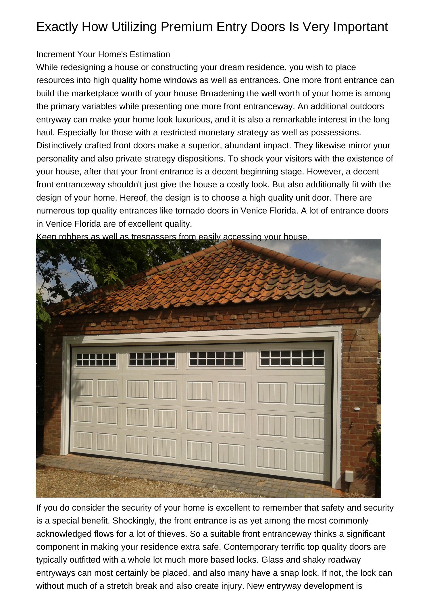 Why Its Necessary To Utilize Excellent Doors For Your Homeogldp.pdf.pdf | DocDroid