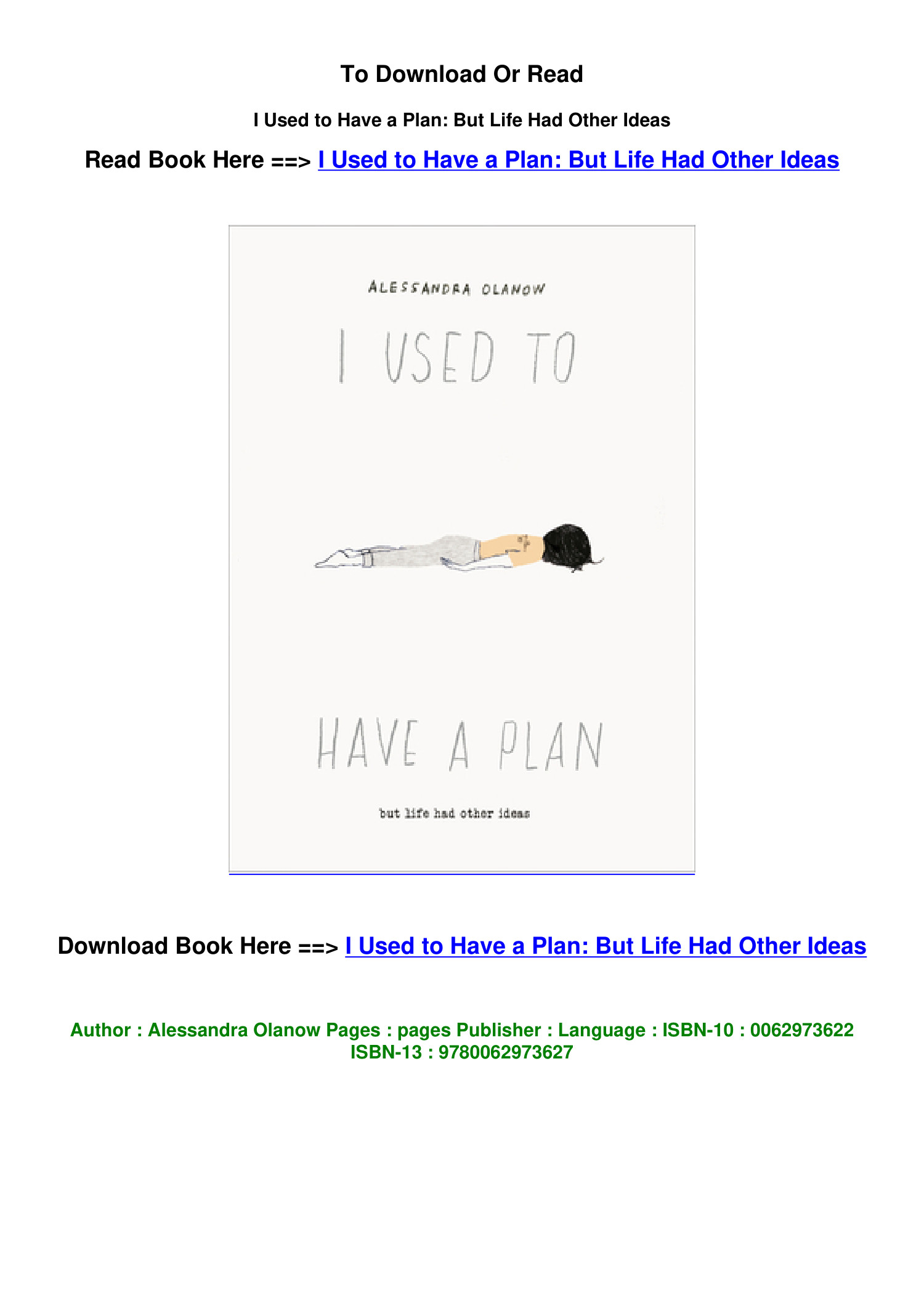 PDF Download I Used to Have a Plan But Life Had Other Ideas by ...
