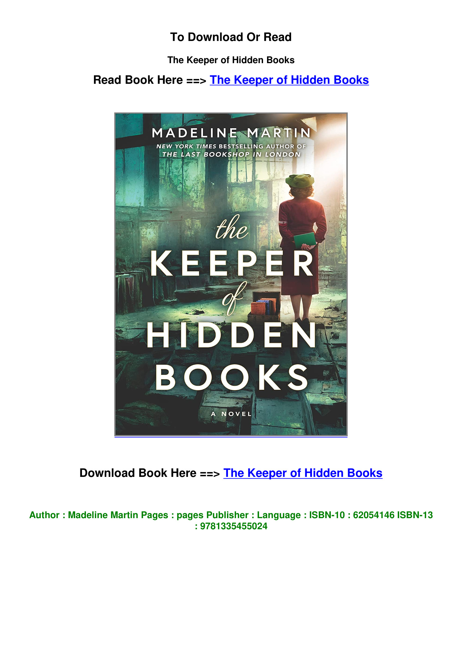 Download Pdf The Keeper of Hidden Books By Madeline Martin.pdf | DocDroid