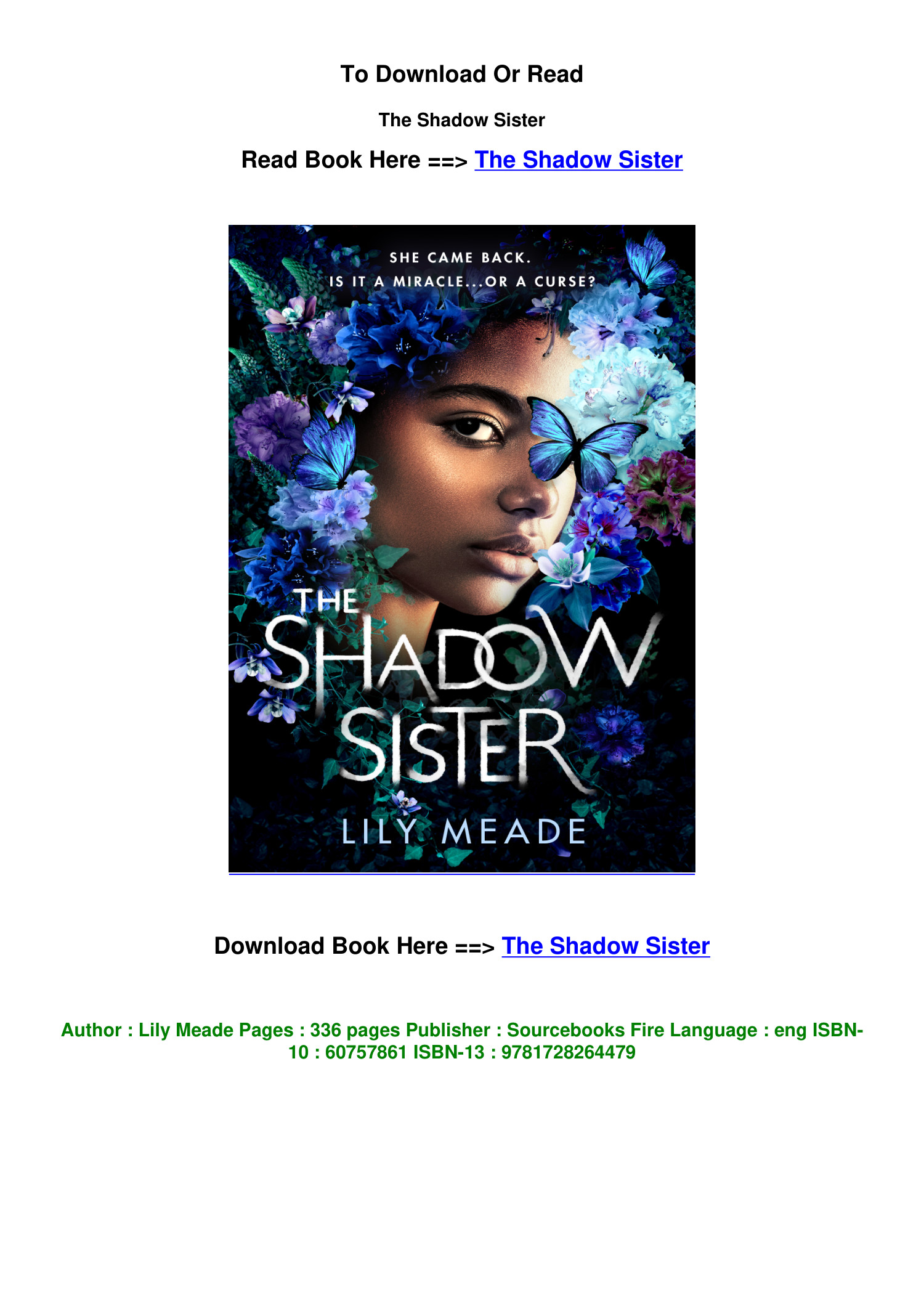 download epub The Shadow Sister BY Lily Meade.pdf | DocDroid