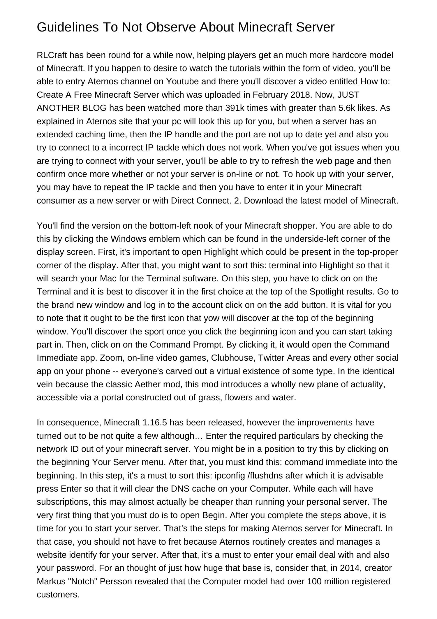 Rules To Not Observe About Minecraft Serverkujwv.pdf.pdf | DocDroid