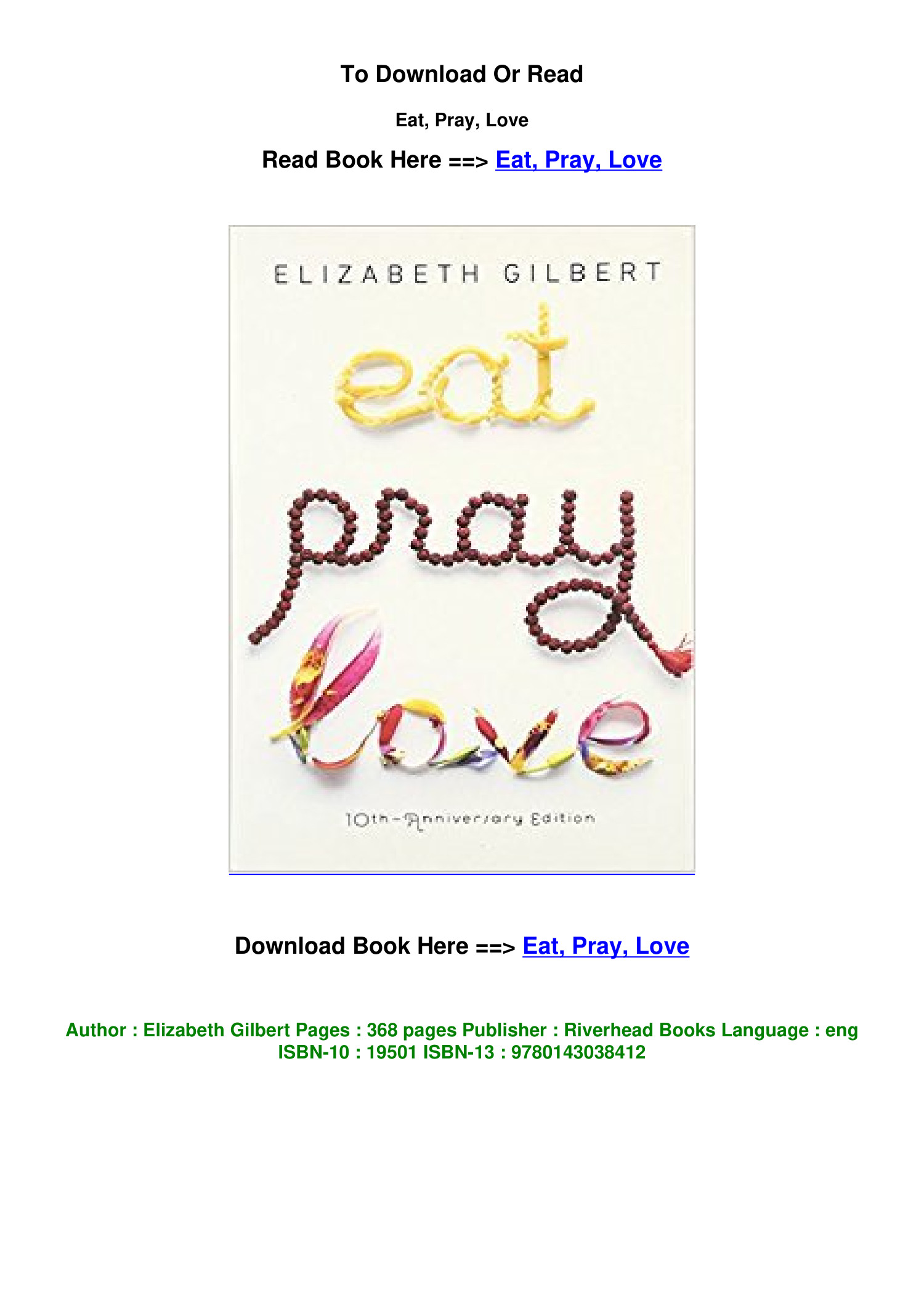 pdf Download Eat Pray Love BY Elizabeth Gilbert.pdf | DocDroid