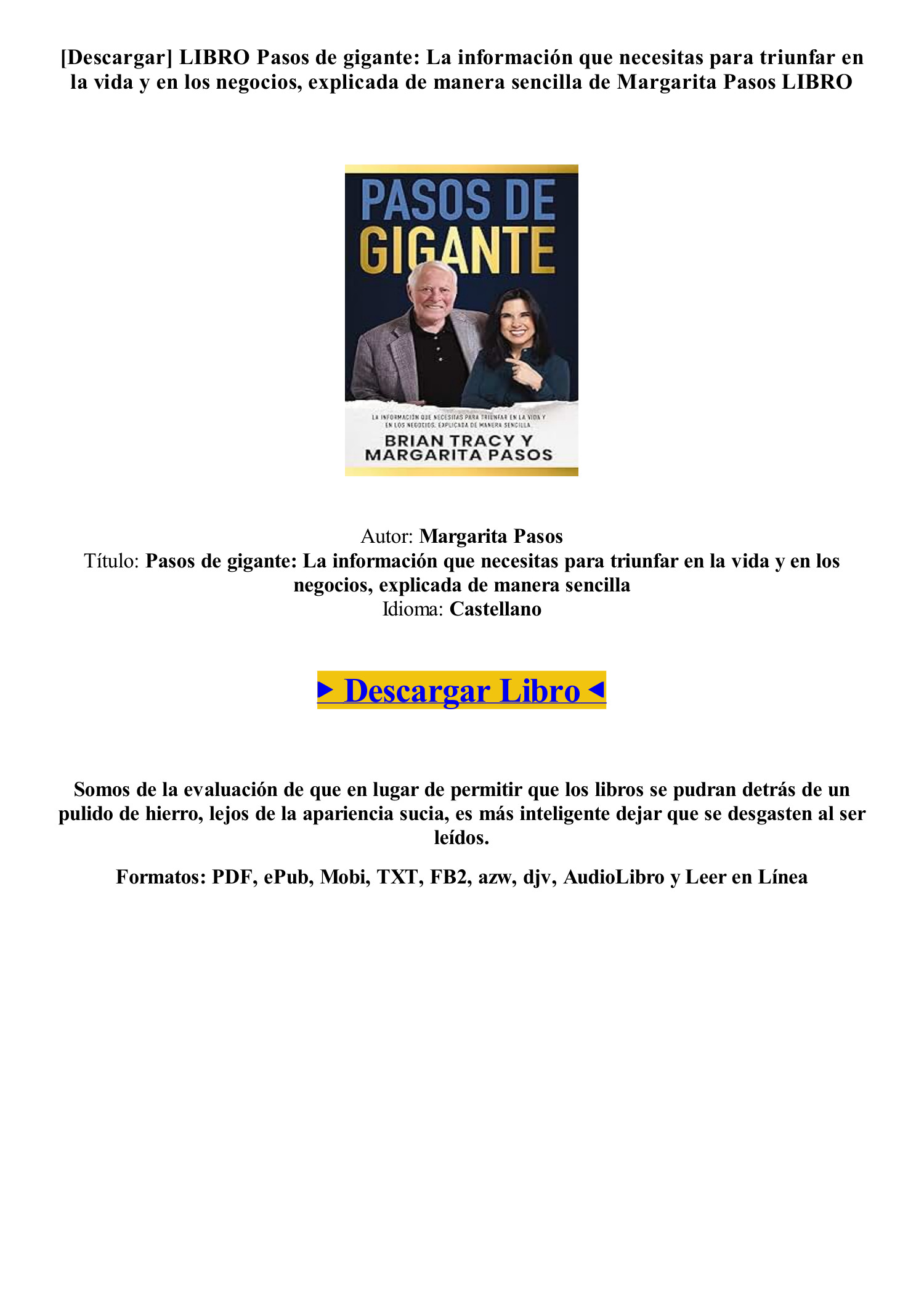 (Libro) (PDF EPUB) Pasos de gigante de Margarita Pasos [Libro].pdf | DocDroid