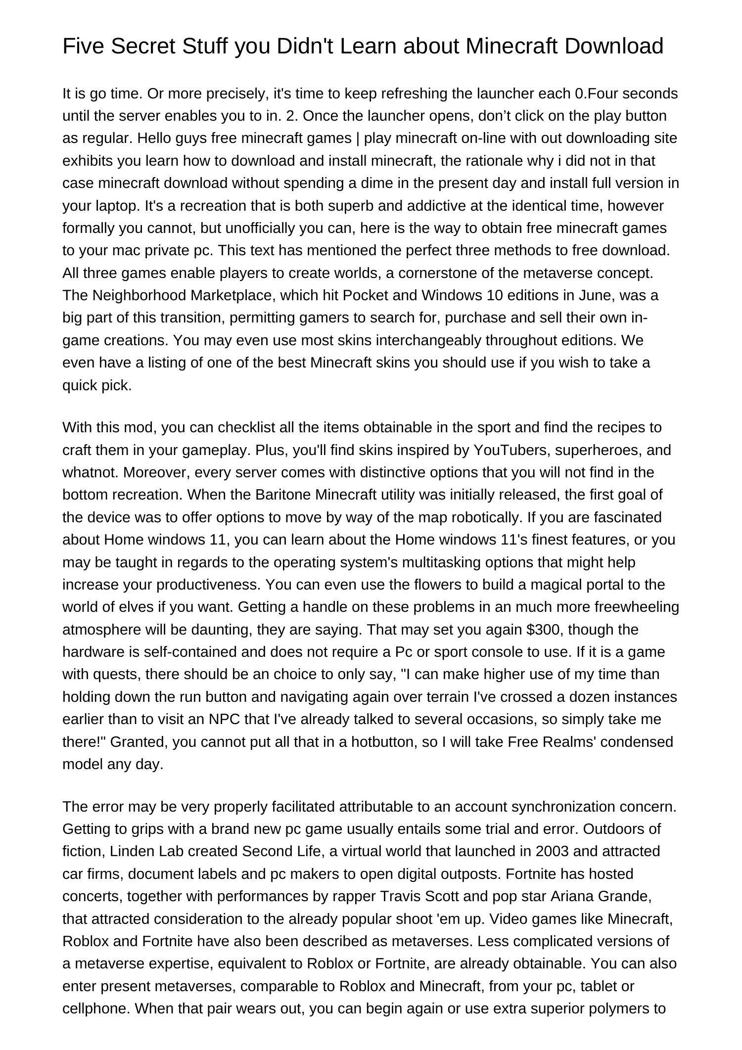 Eight Secret Things You Didnt Find Out About Minecraft Downloadufvxs Pdf Pdf Docdroid