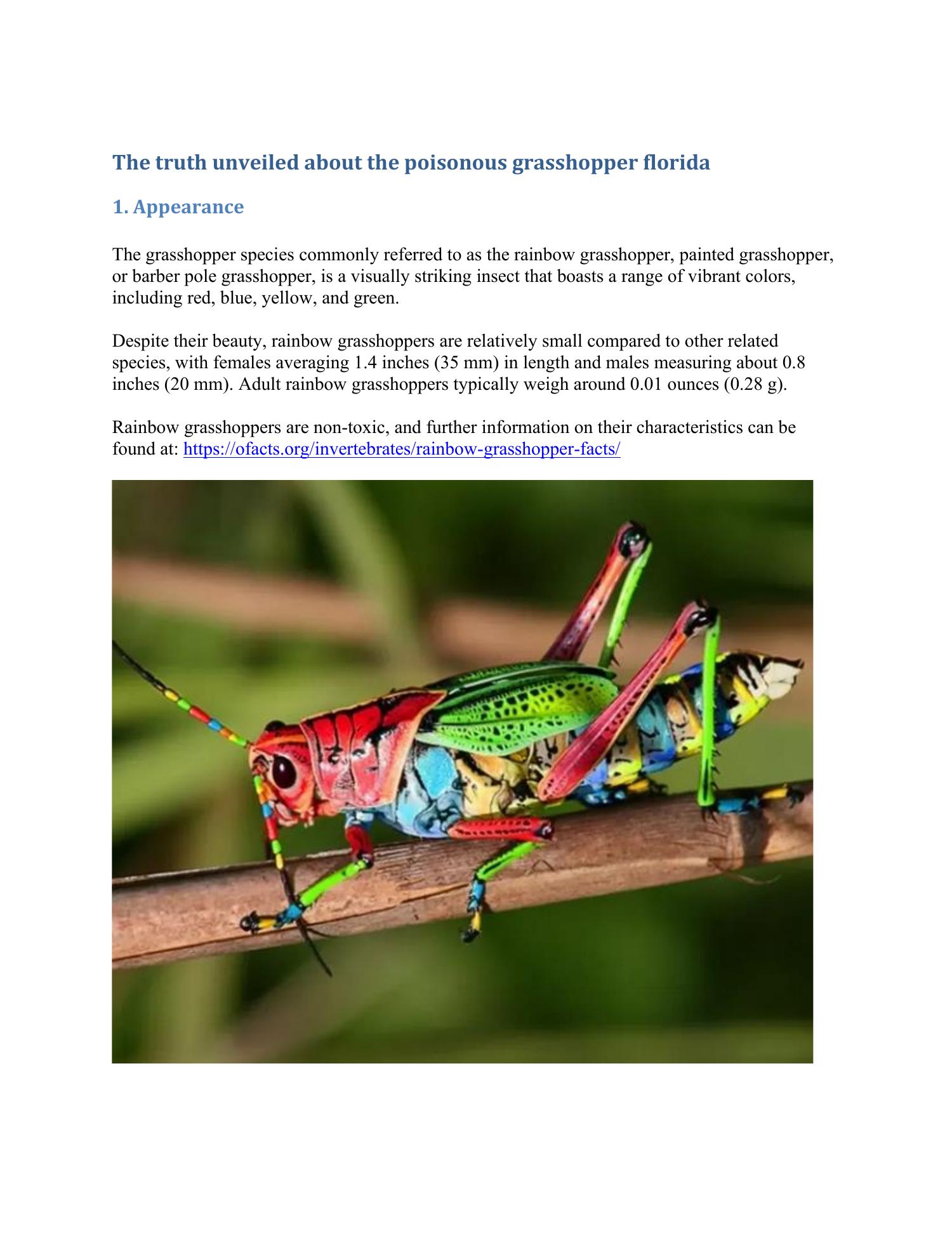 The truth unveiled about the poisonous grasshopper florida.docx | DocDroid