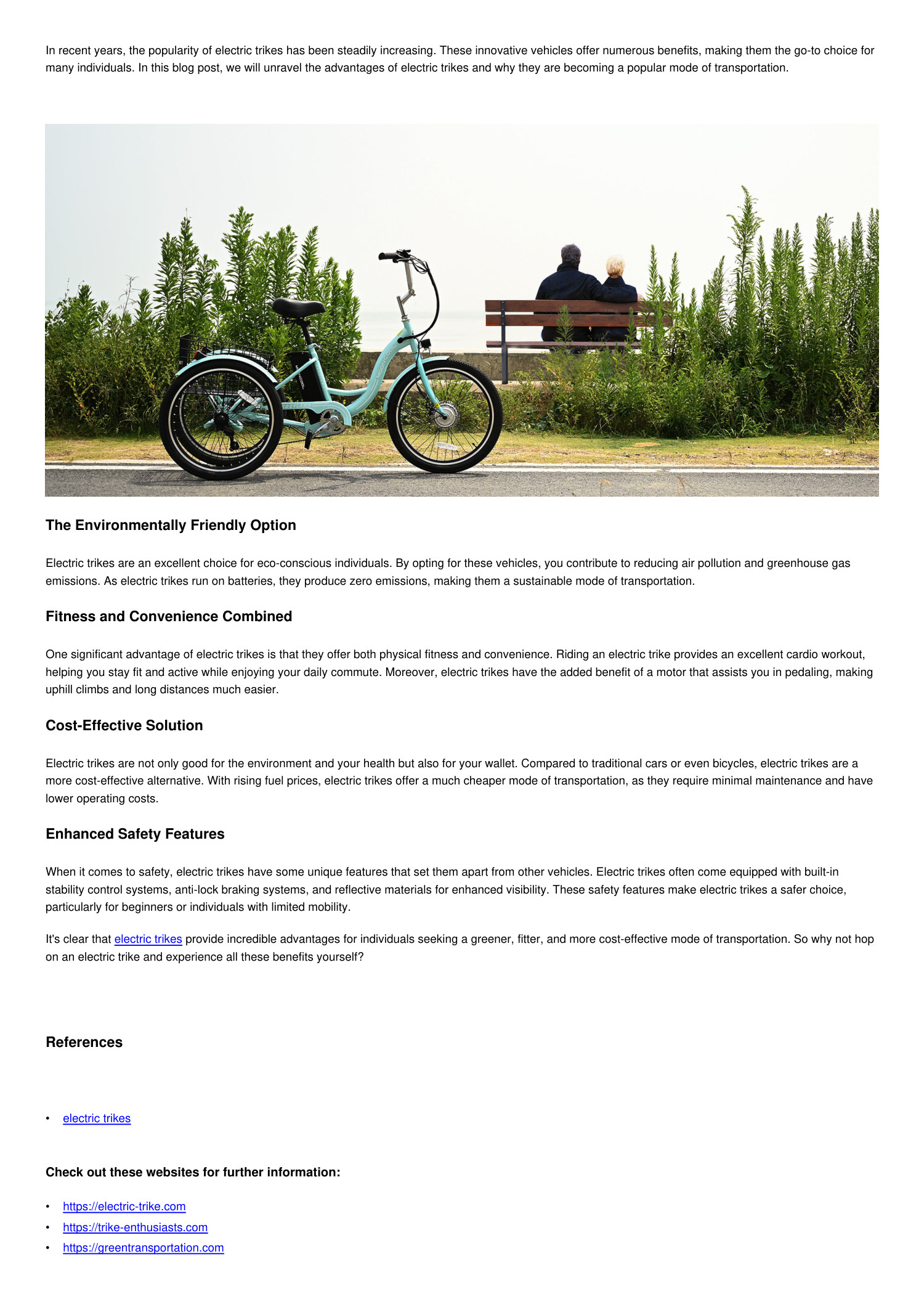 Unraveling the Benefits of Electric Trikes: Your Go-To Blog Post.pdf | DocDroid