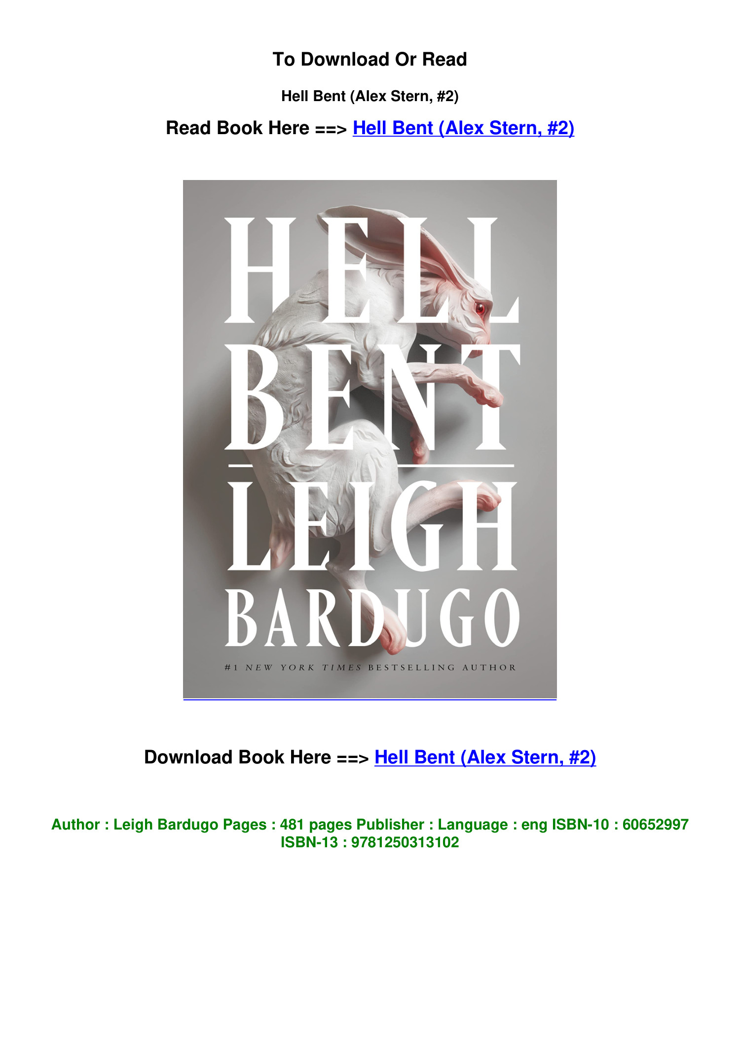 pdf DOWNLOAD Hell Bent Alex Stern 2 BY Leigh Bardugo.pdf | DocDroid