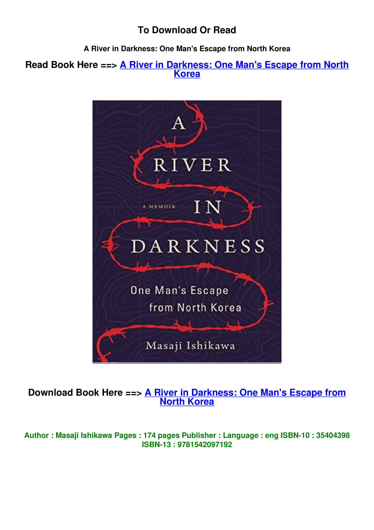download PDF A River in Darkness One Man s Escape from North Korea BY Masaji .pdf | DocDroid