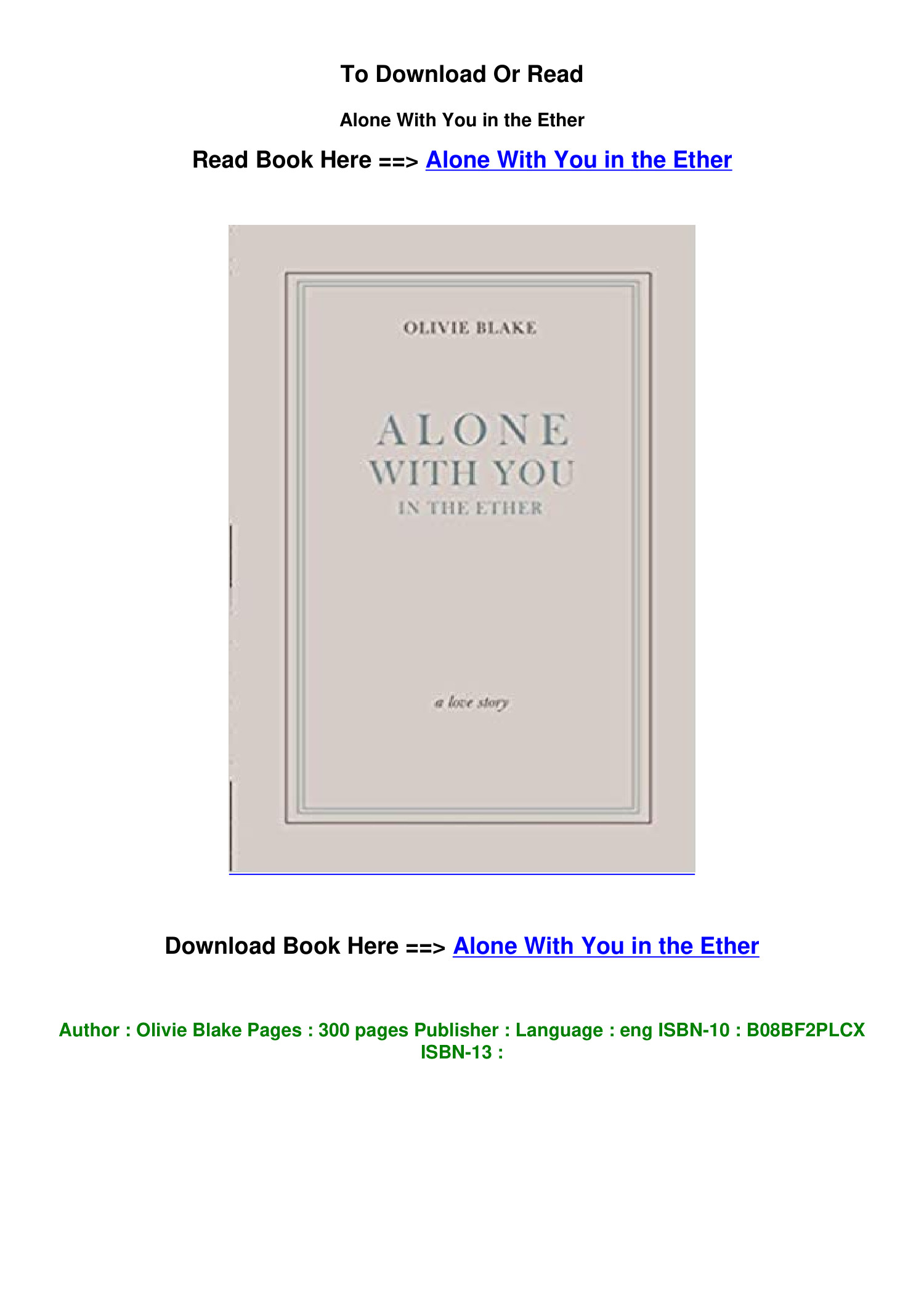 DOWNLOAD Pdf Alone With You in the Ether BY Olivie Blake.pdf | DocDroid