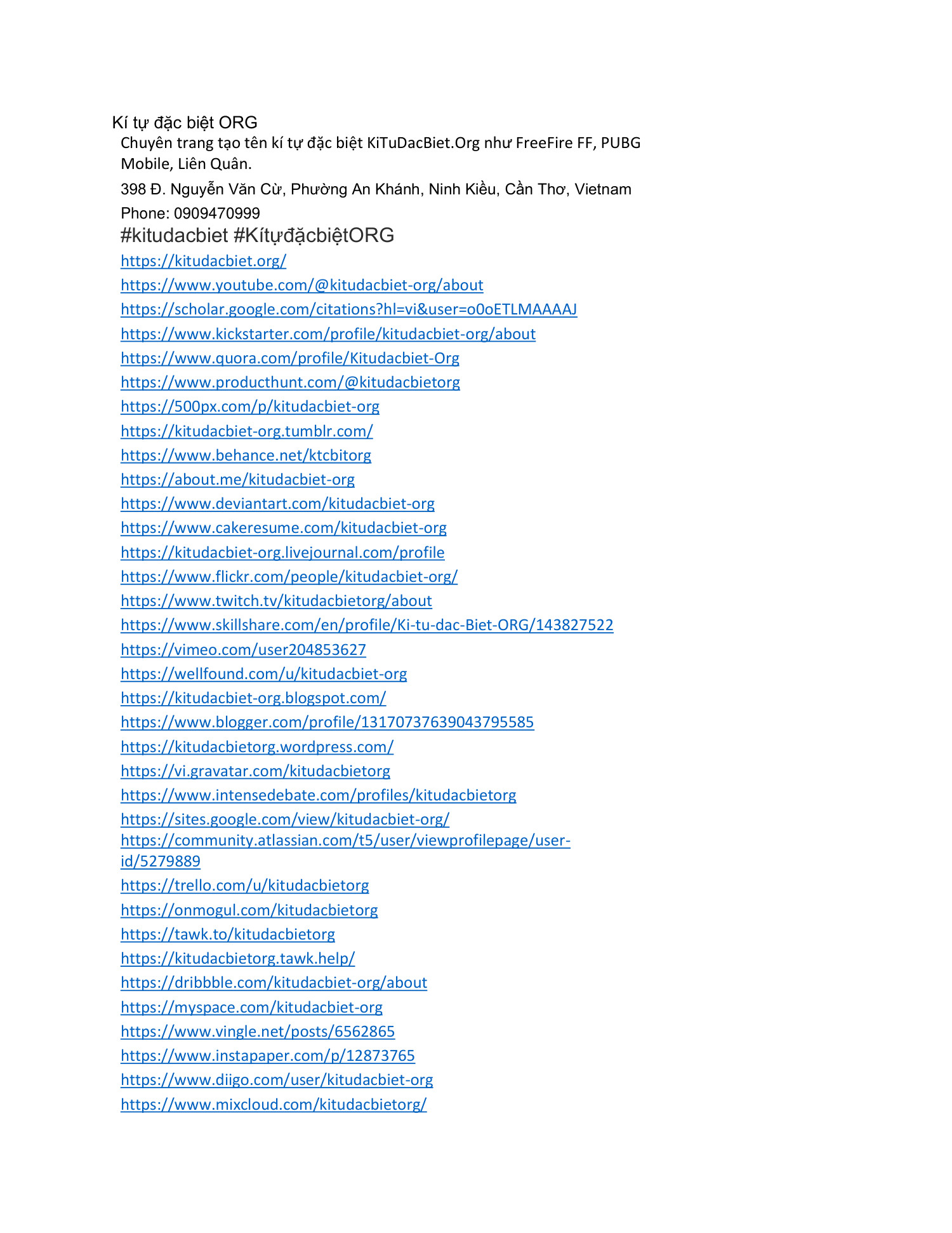 Kí tự đặc biệt ORG.docx | DocDroid