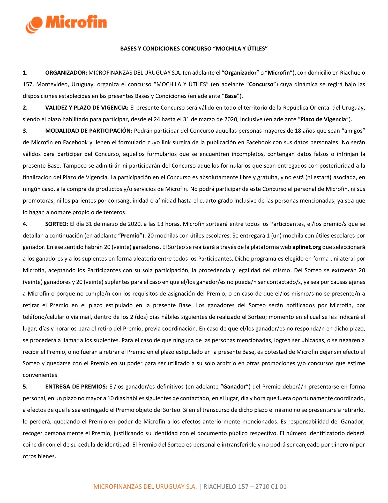 BASES Y CONDICIONES SORTEO MOCHILA Y ÚTILES.pdf | DocDroid