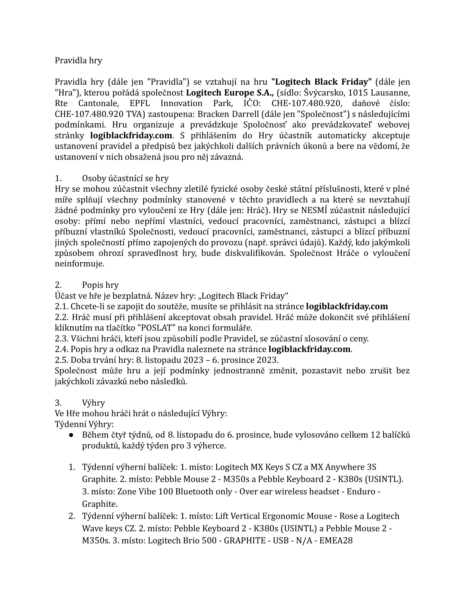 Logitech - Black Friday Játékszabályzat_CZ.docx (1).pdf | DocDroid