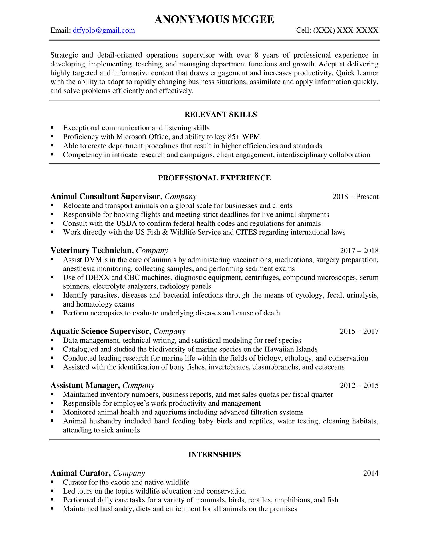 Resume Sample Doc