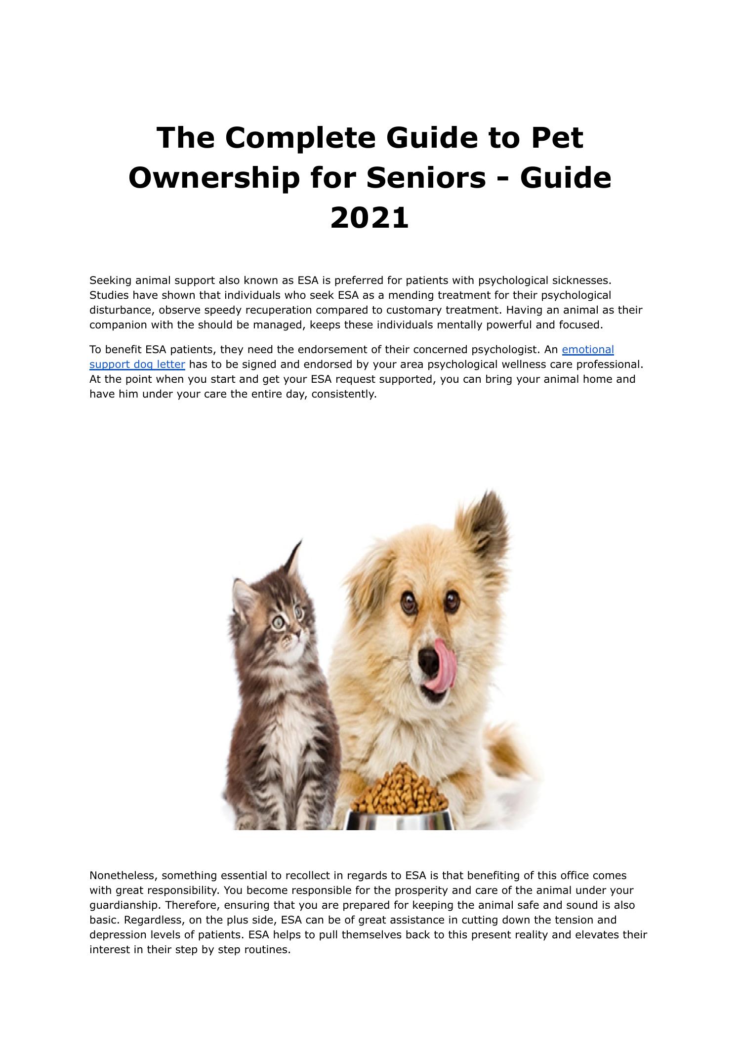The Complete Guide to Pet Ownership for Seniors - Guide 2021.pdf | DocDroid