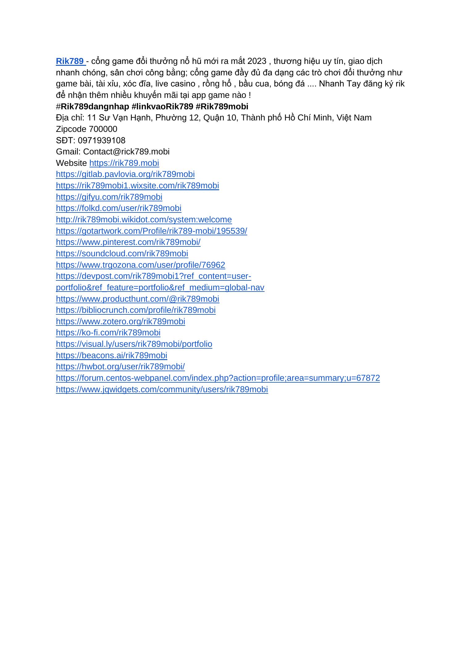 Rik789 - cổng game đổi thưởng nổ hũ mới ra mắt 2023 , thương hiệu uy tín, giao dịch nhanh chóng ...