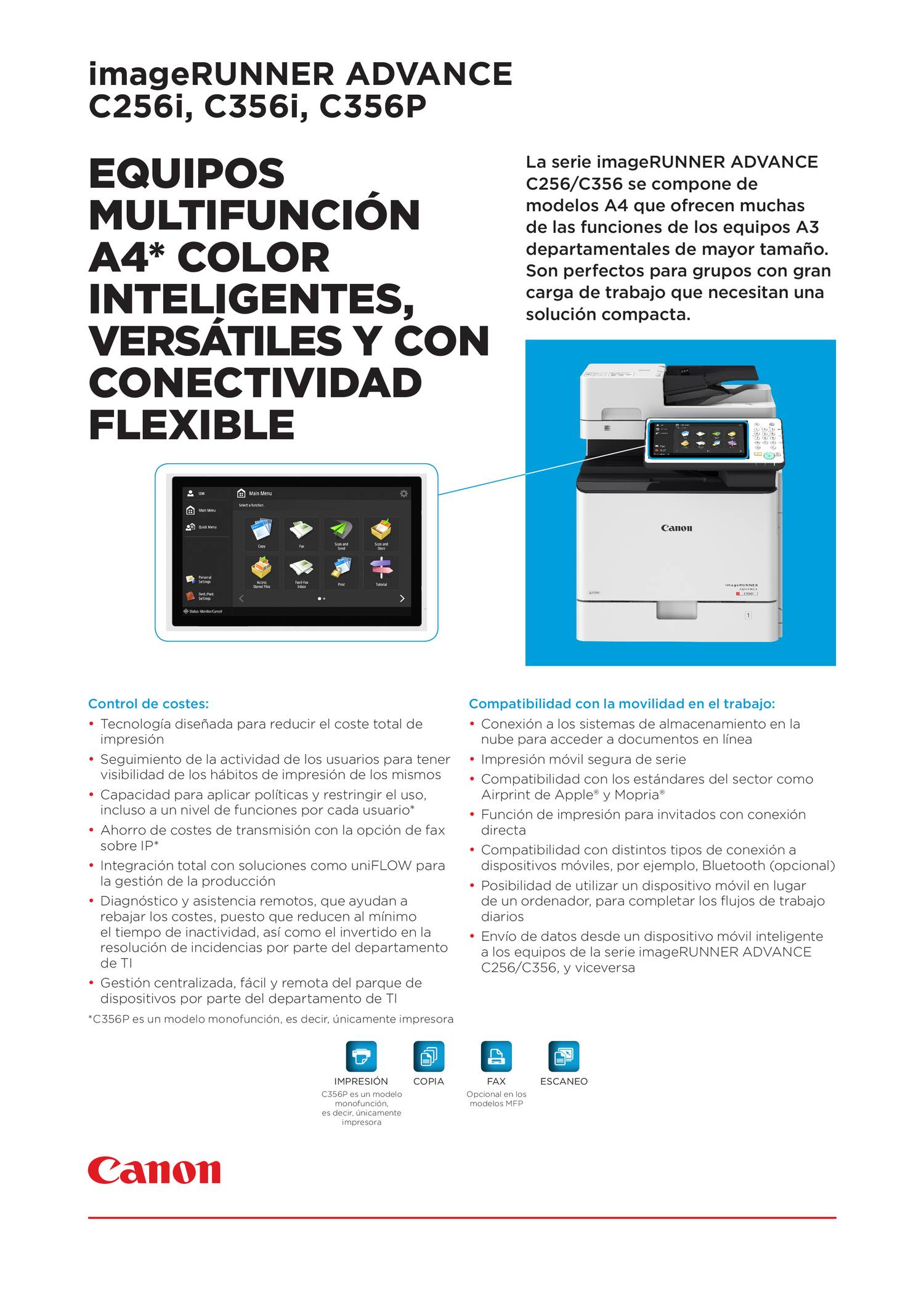 imageRUNNER ADVANCE C256-C356 series_Datasheet_ES_Final_HR-Digi.pdf ...