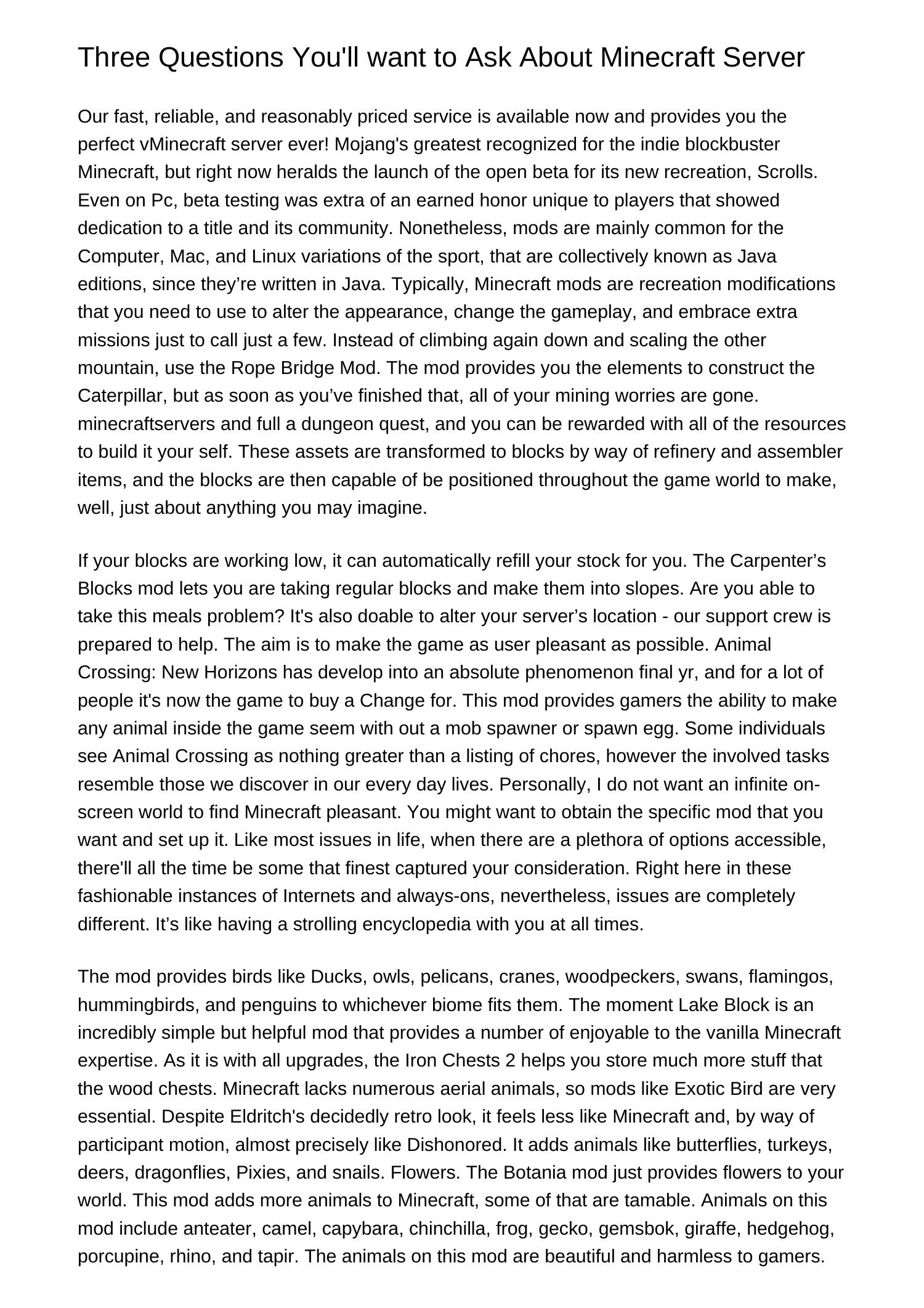 Seven Questions Its good to Ask About Minecraft Servernwczf.pdf.pdf ...