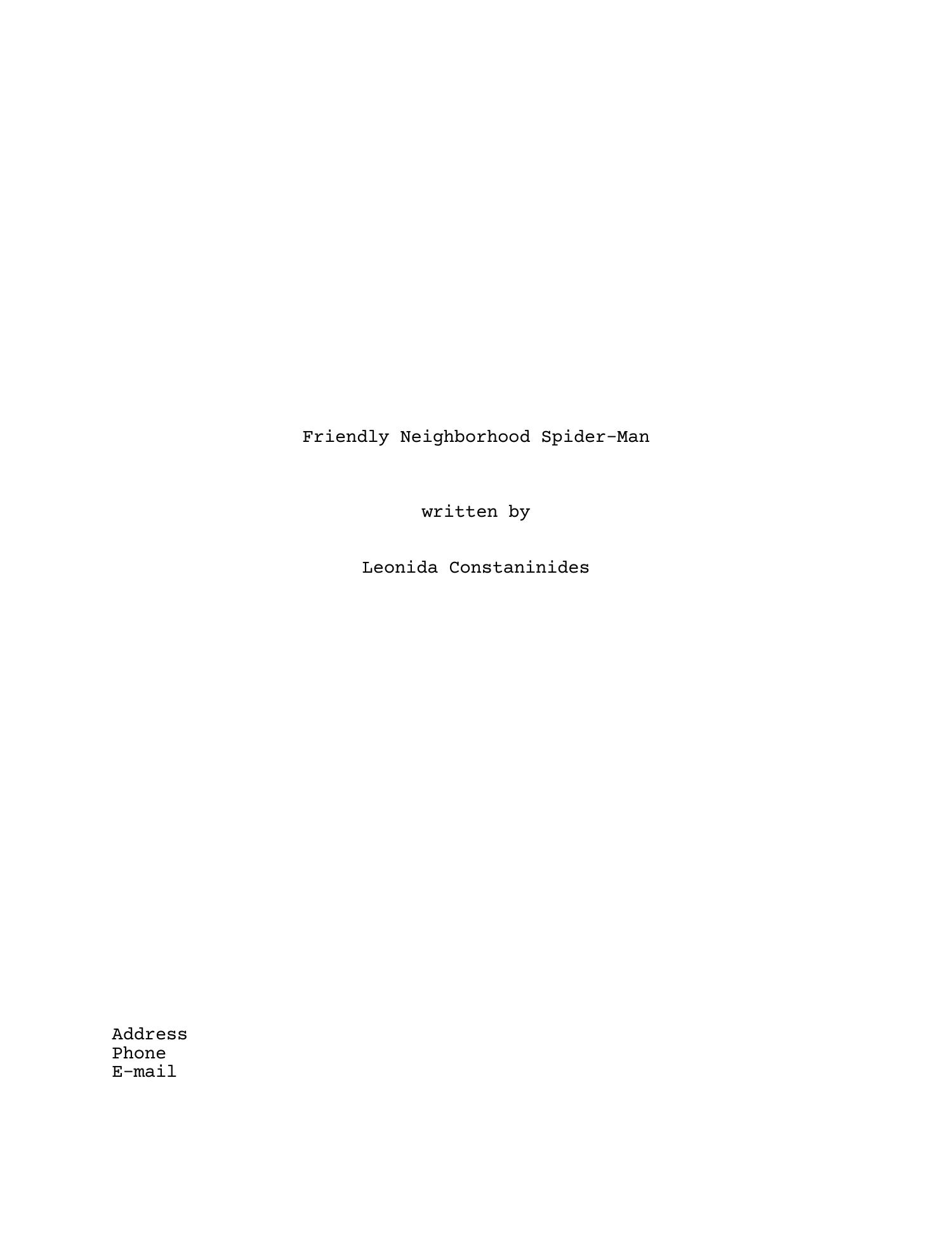 Friendly Neighborhood Spider-Man Final Draft.pdf | DocDroid