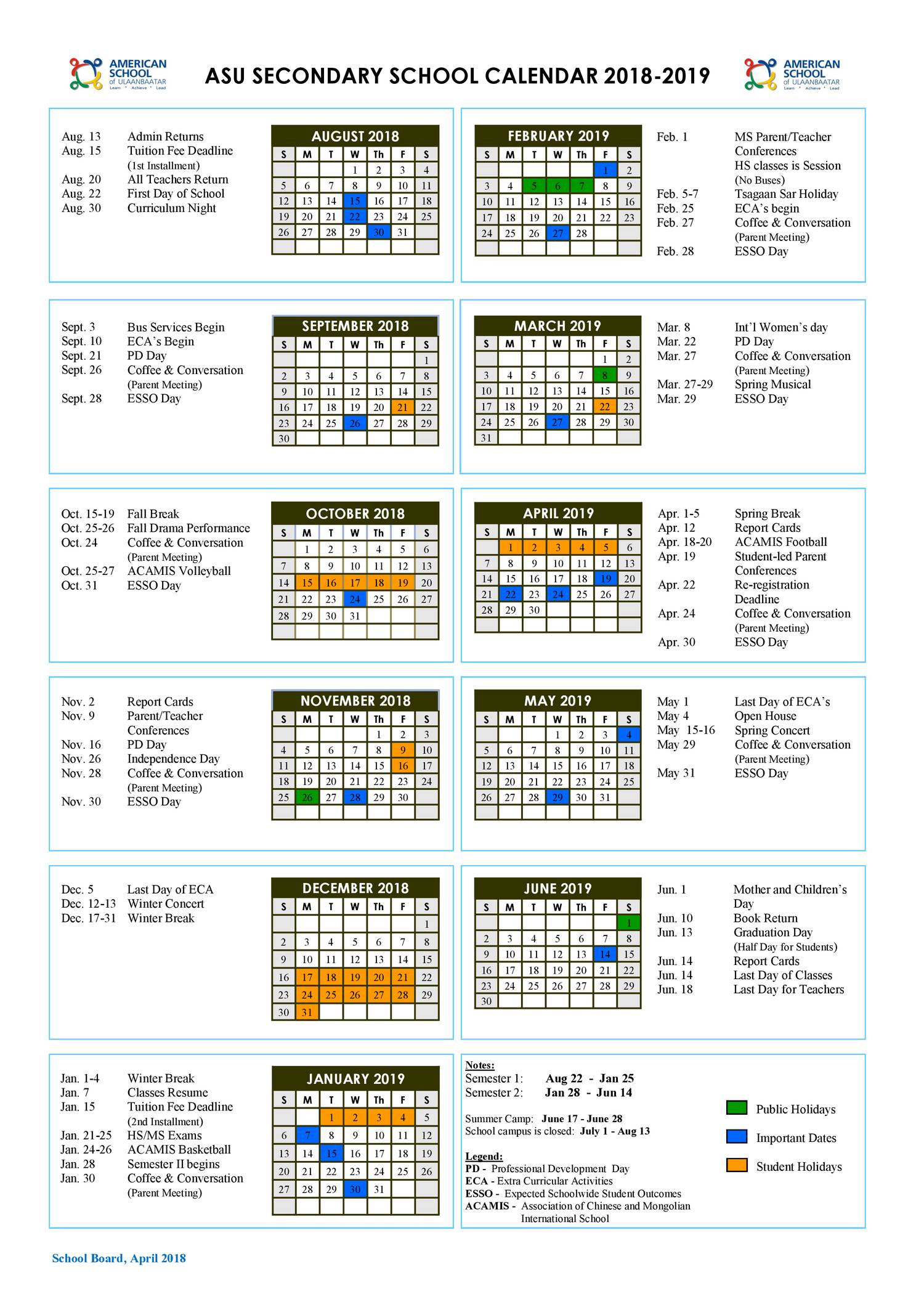 2018 calendar 2019 pdf