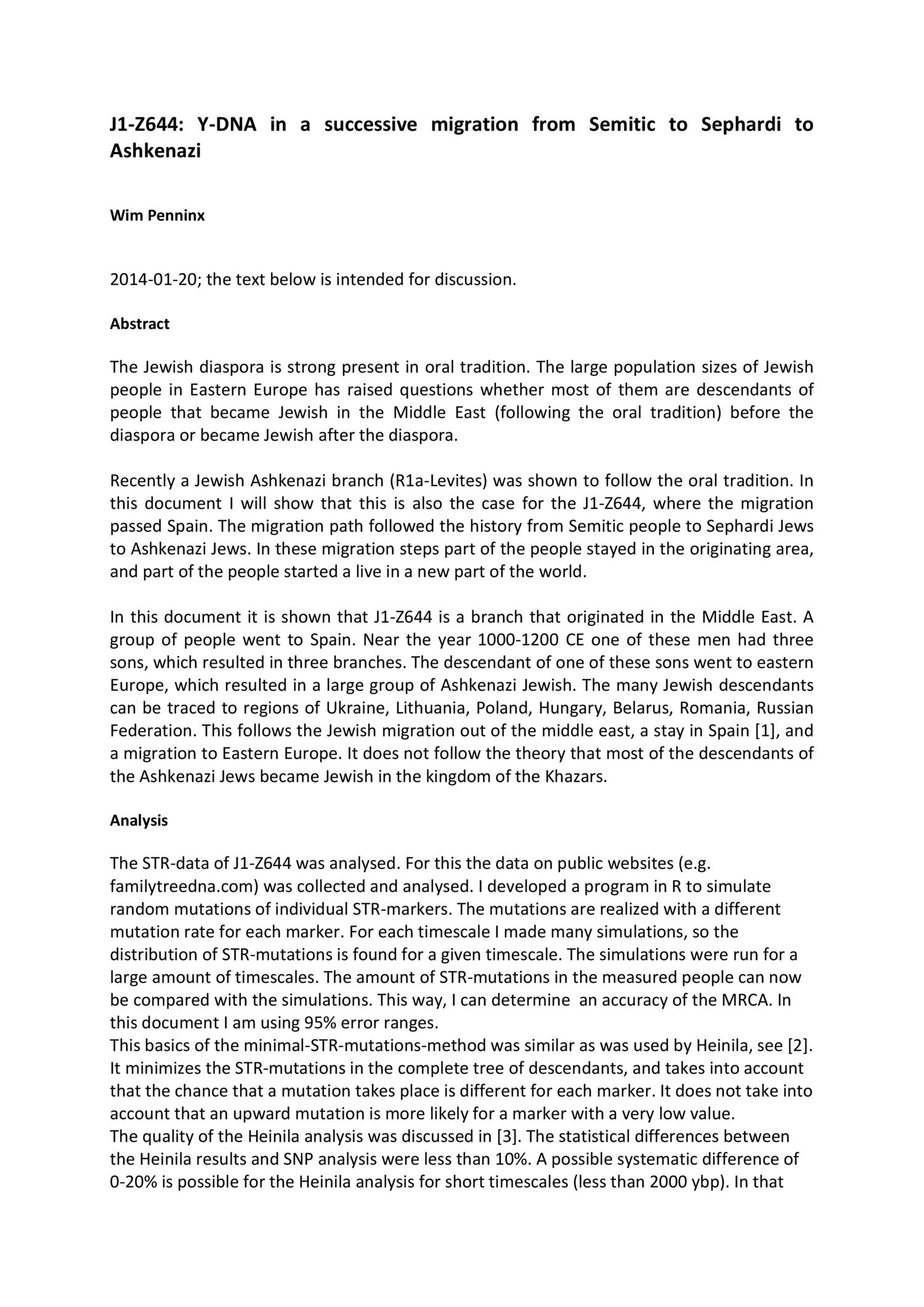 J1-Z644 Y-DNA successive migration from Semitic to Sephardi to ...